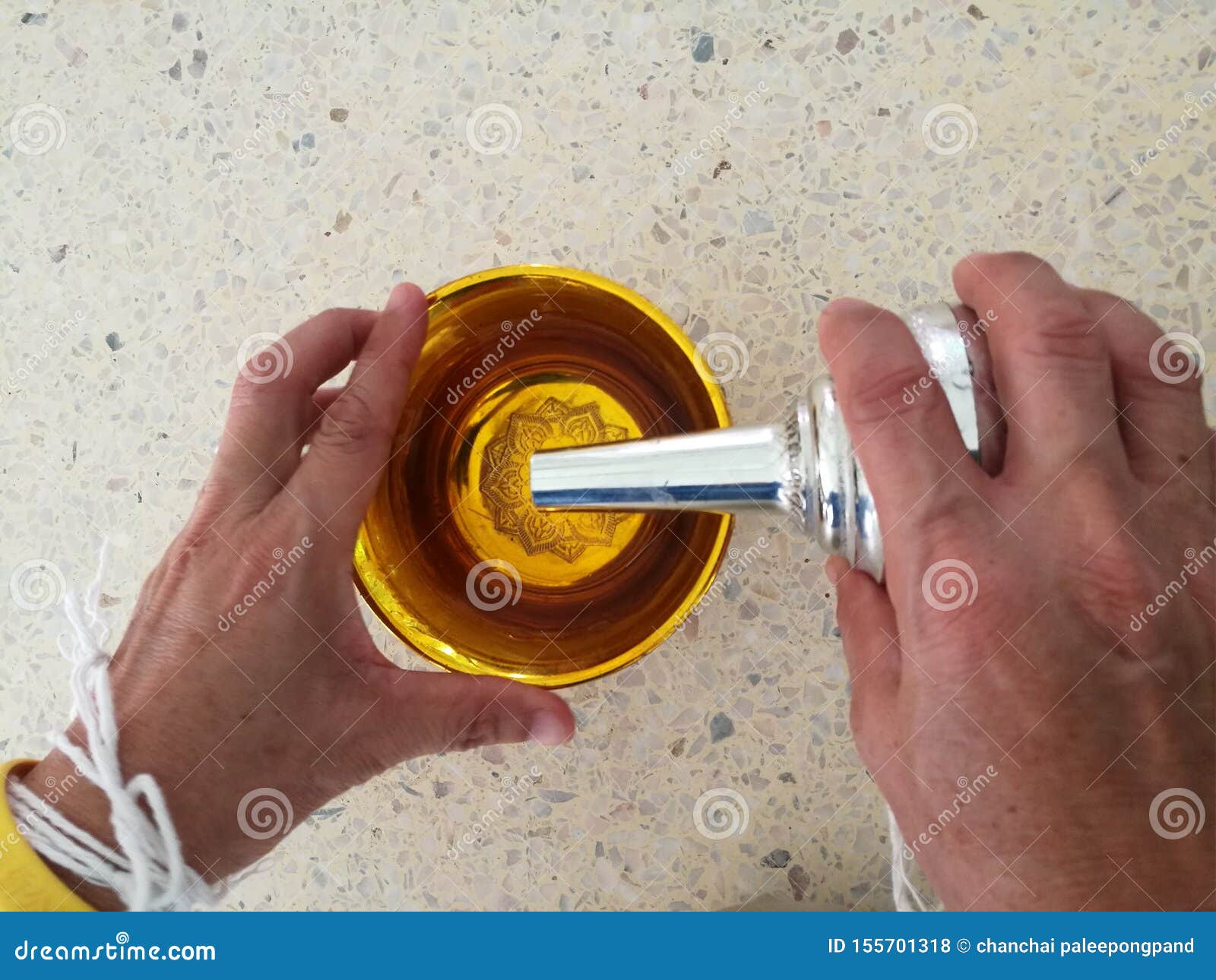 Pour Water of Dedication/Â to Make a Libation Stock Photo - Image of ...