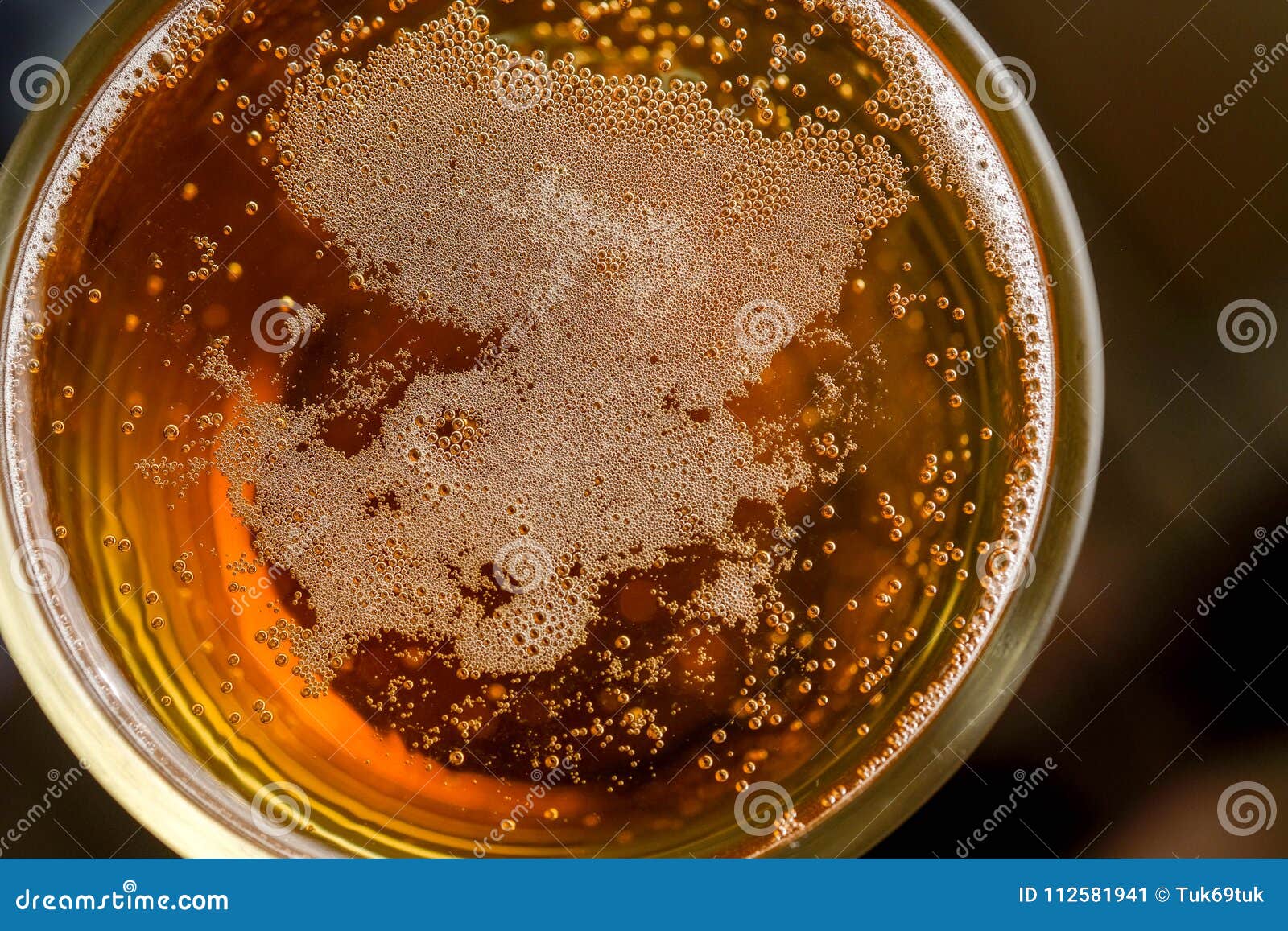 Pouring Beer with Bubble Froth in Glass for Background Stock Image ...