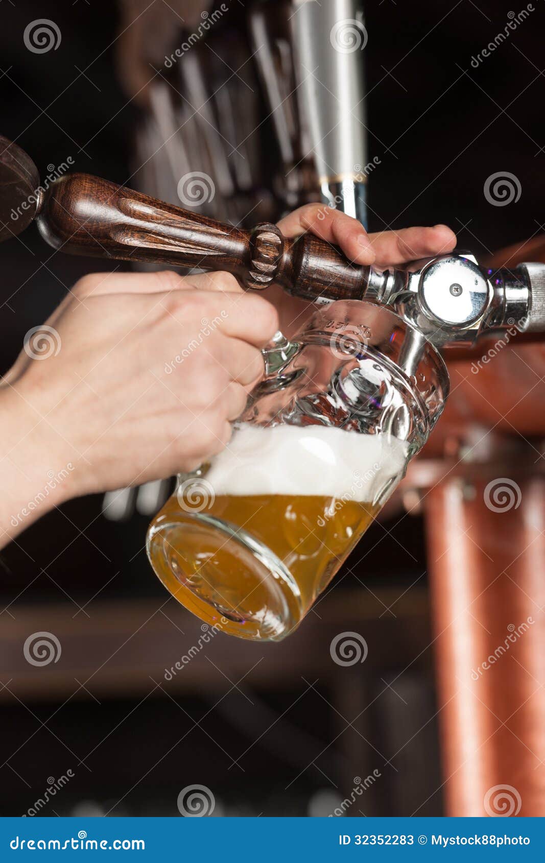Pouring beer stock image. Image of male, hand, glass - 32352283