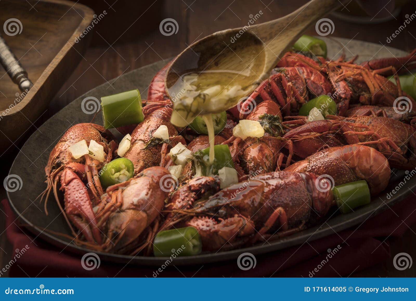 Pouring Butter on Steamed Crawfish Stock Image - Image of fish, gourmet ...