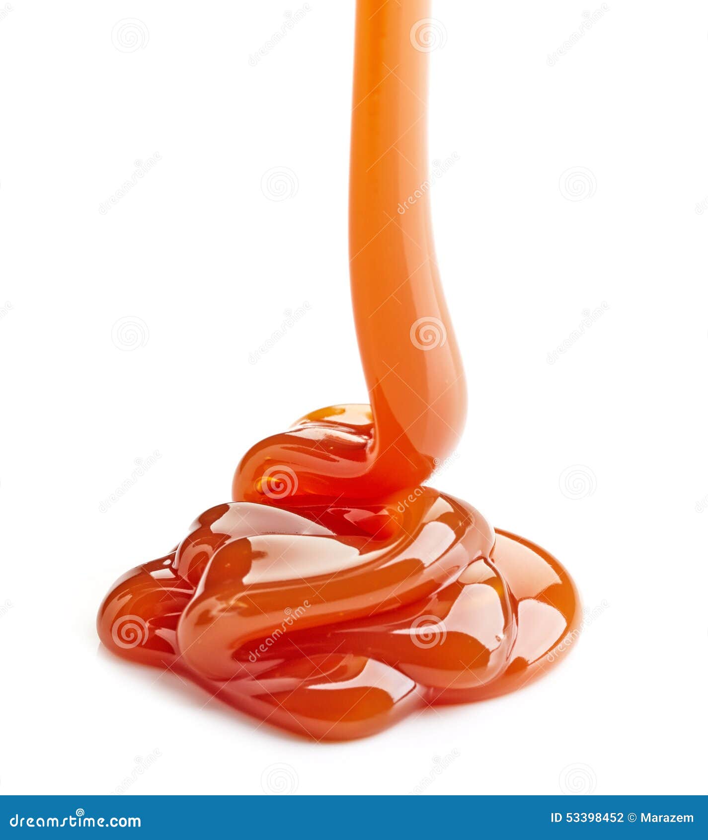 Pouring caramel sauce stock photo. Image of decoration - 53398452