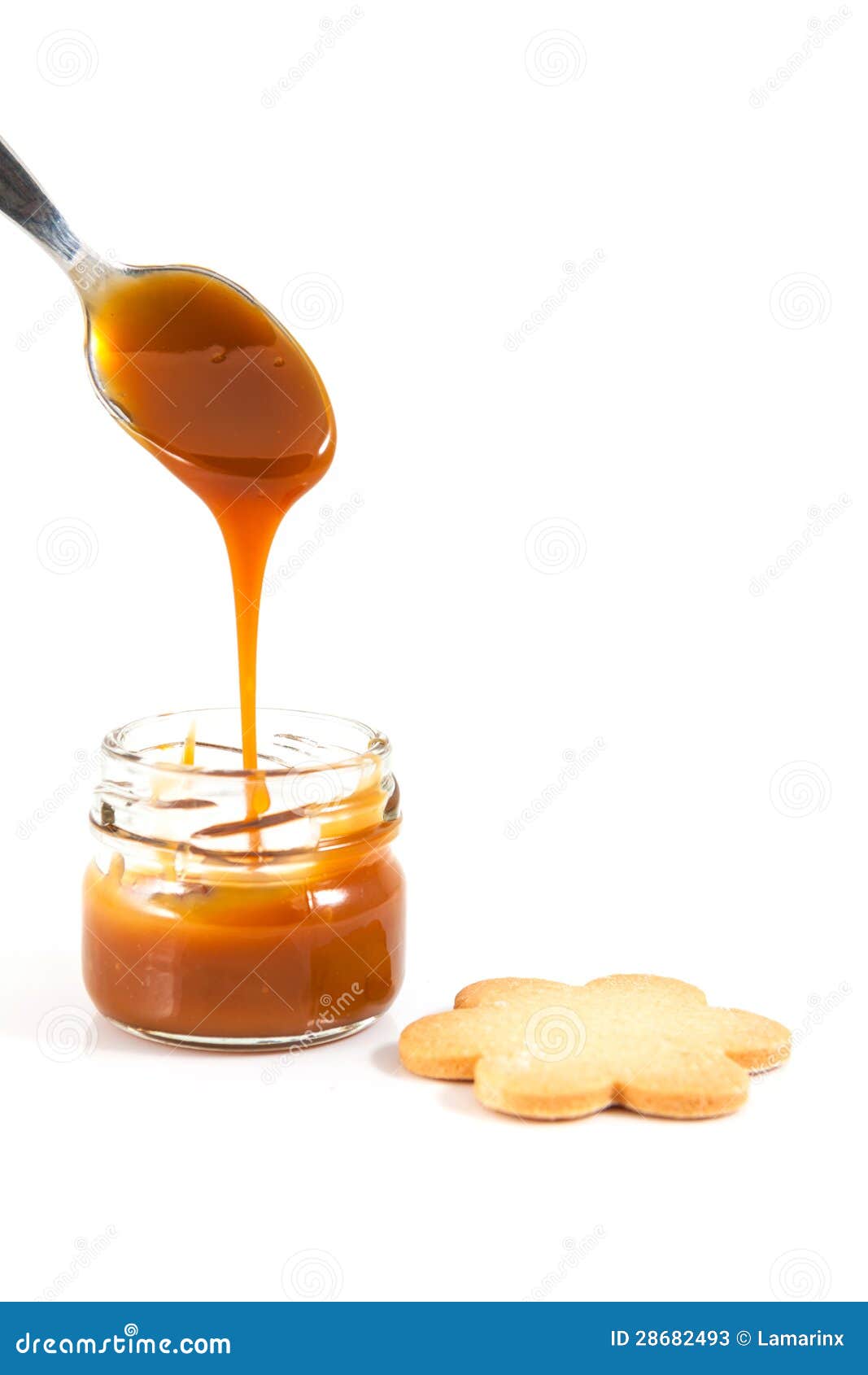 Pouring Caramel in a Small Jar Stock Image - Image of french, isolated ...