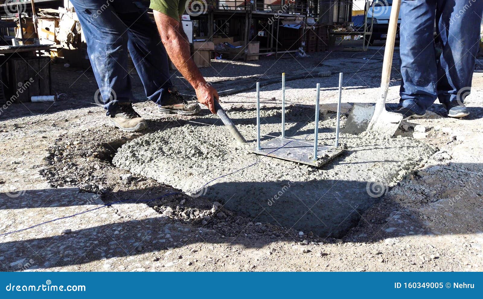 Pouring Cement on a Construction Site Stock Image - Image of ...