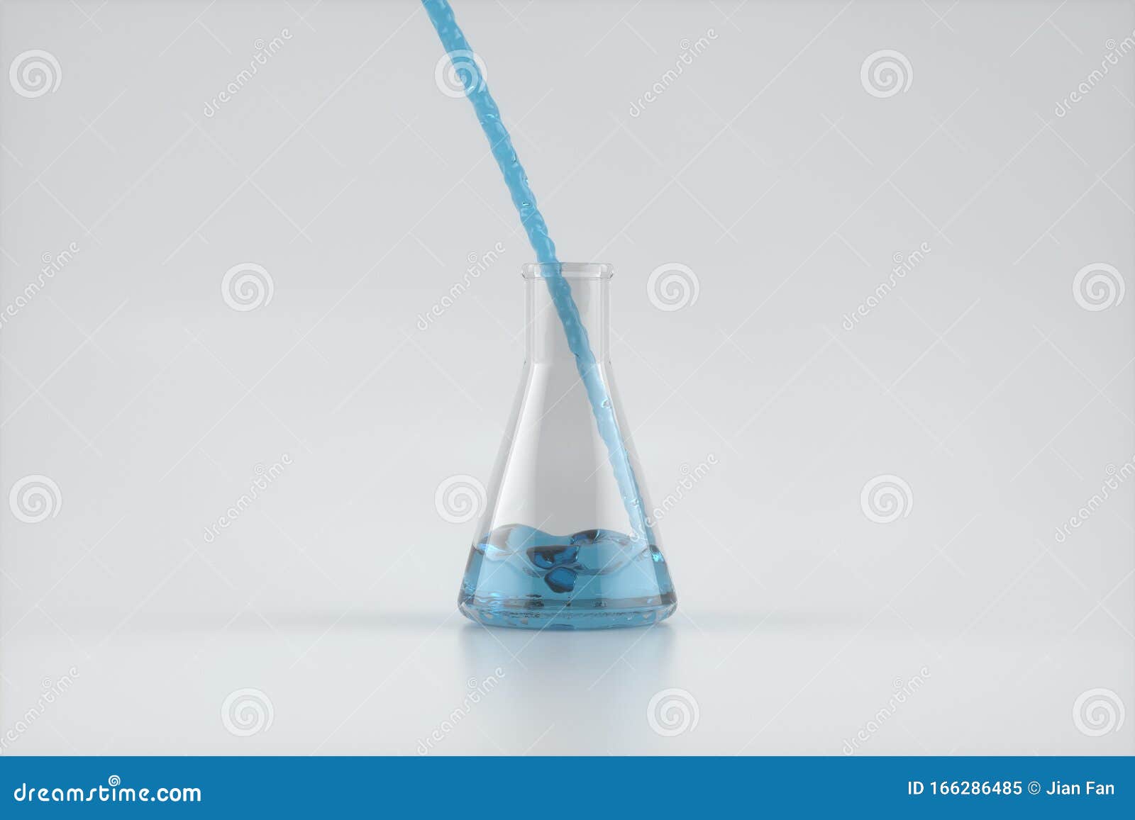 Pouring the Chemicals into the Flask, 3d Rendering Stock Illustration ...