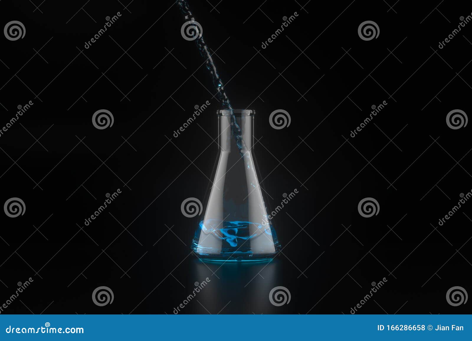 Pouring the Chemicals into the Flask, 3d Rendering Stock Illustration ...