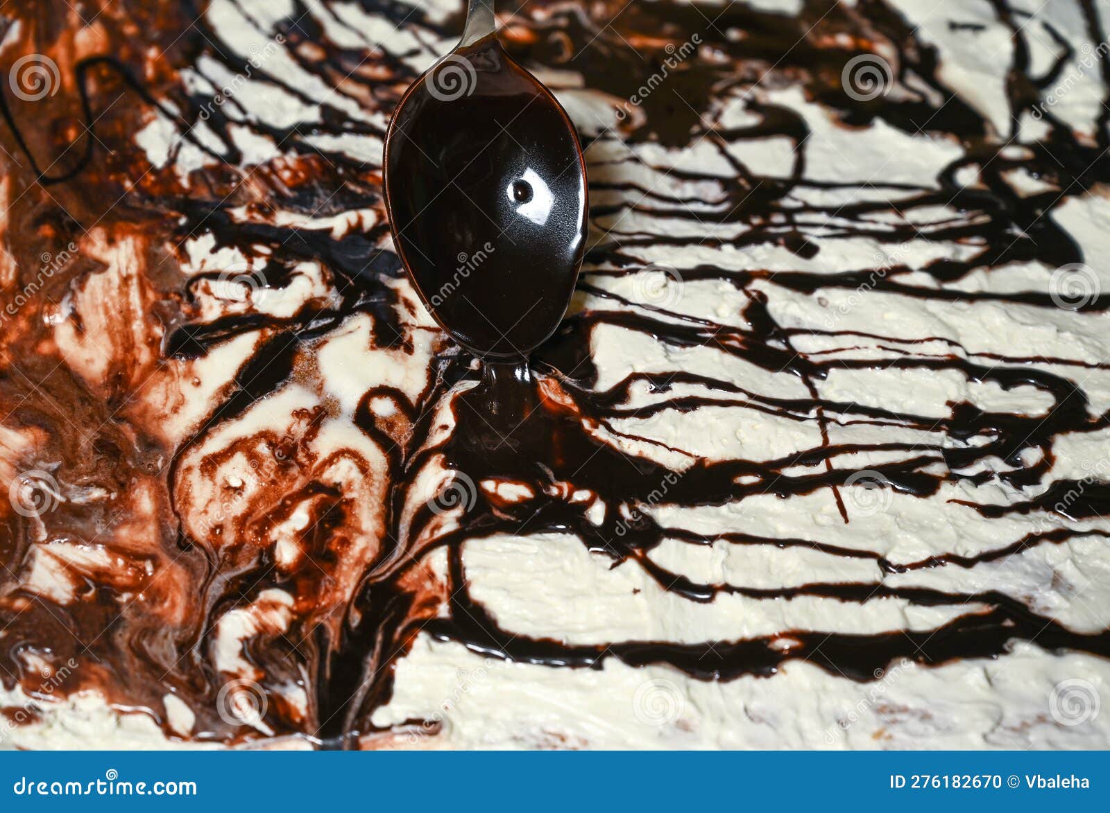 Pouring Chocolate Ganache on the Cake Stock Photo - Image of dessert ...