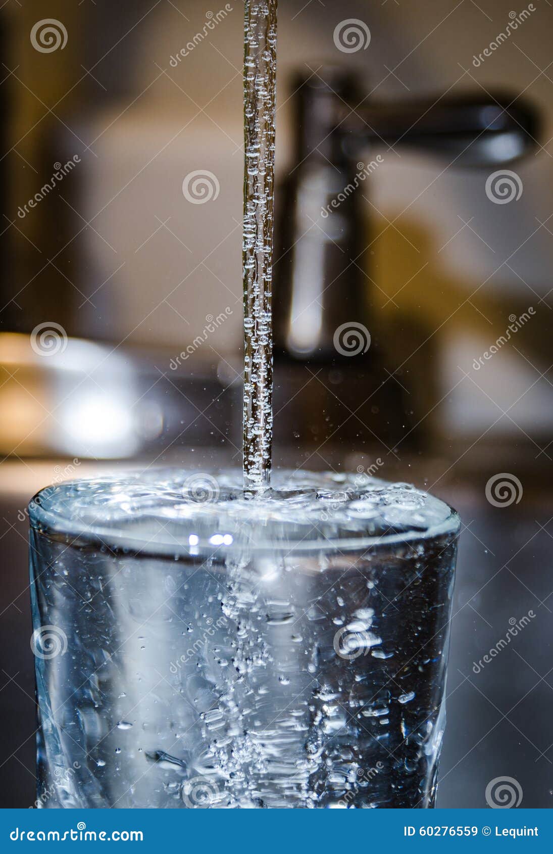 Pouring Clean Safe Drinking Water from Tap Pipe Home Stock Image ...