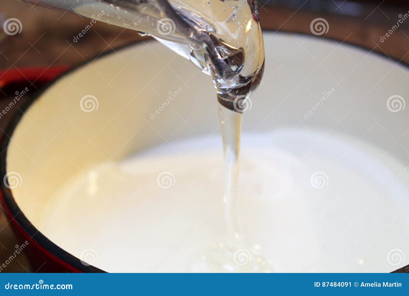 Pouring Clear Thick Liquid into a Pot Stock Image - Image of kitchen ...