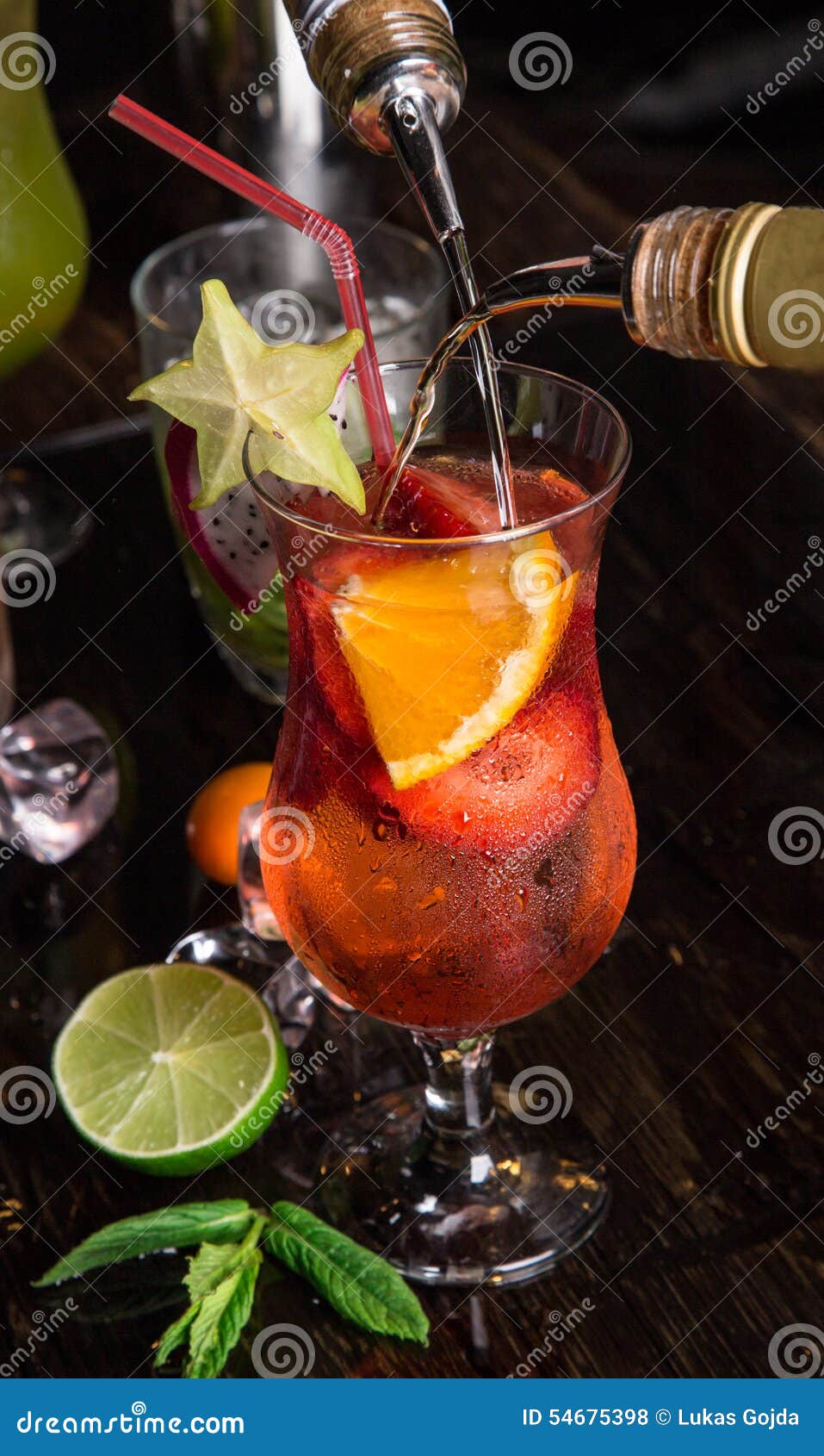 Pouring a Cocktail into Glass Stock Photo - Image of drink, alcoholism ...