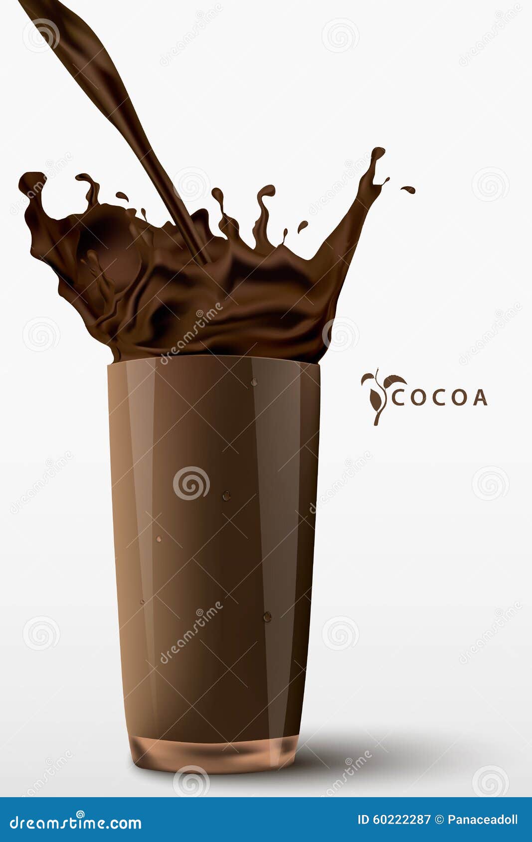 Pouring cocoa drink stock illustration. Illustration of flowing - 60222287