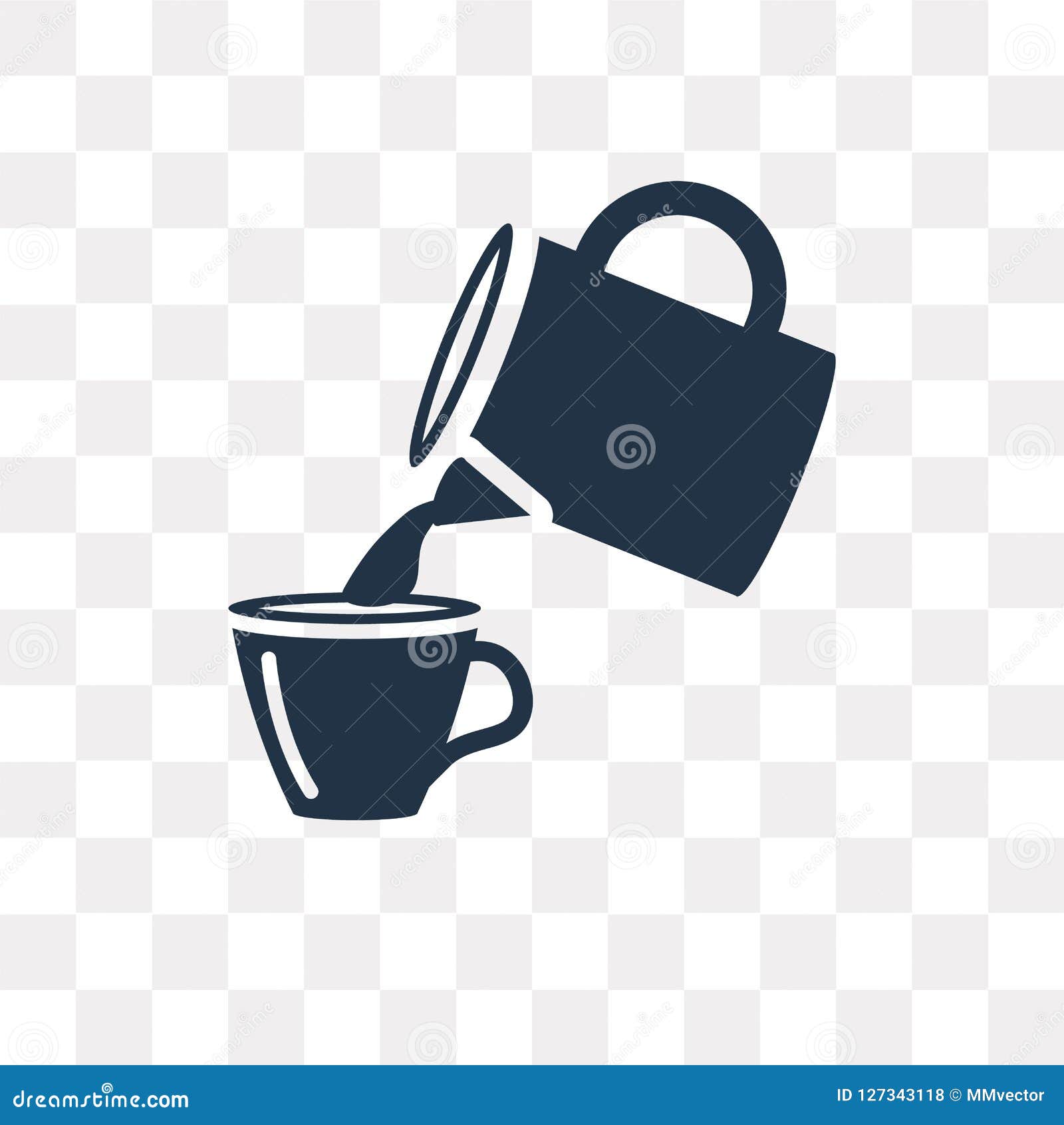 Pouring Coffe Vector Icon On White Background. Flat Vector Pouring ...