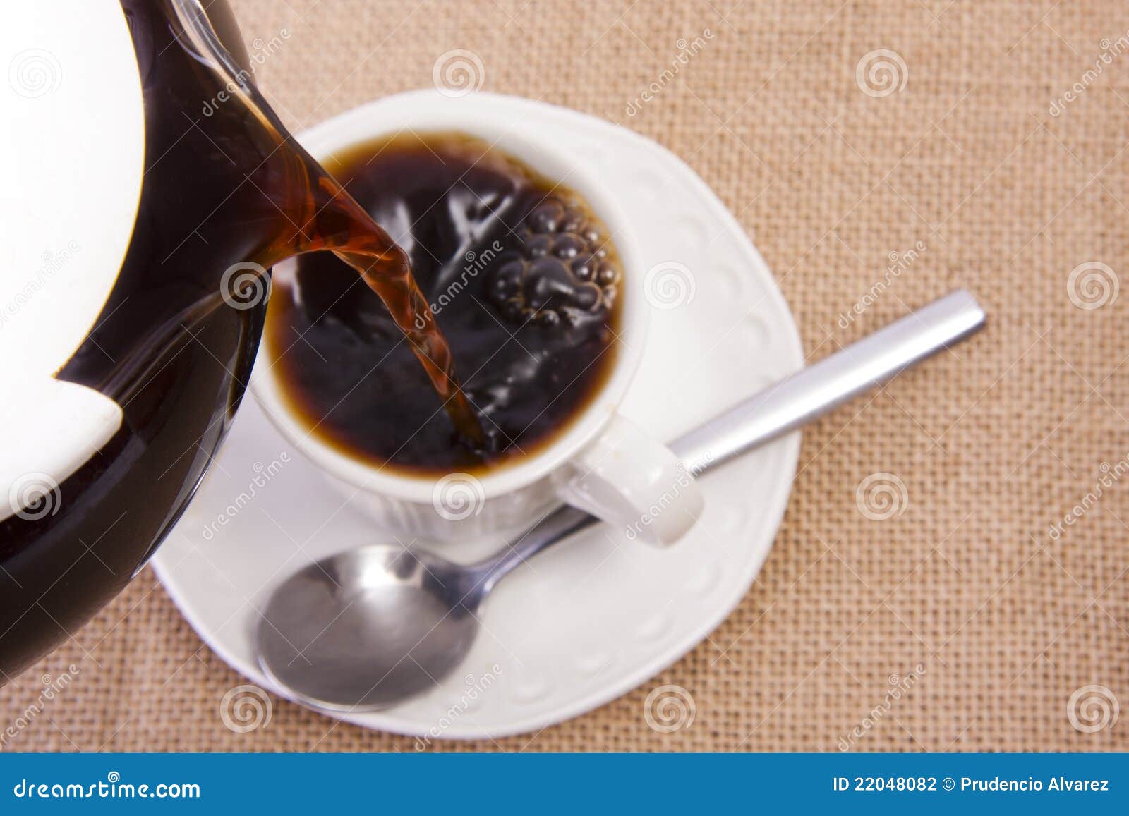 Pouring coffee stock photo. Image of background, lunch - 22048082