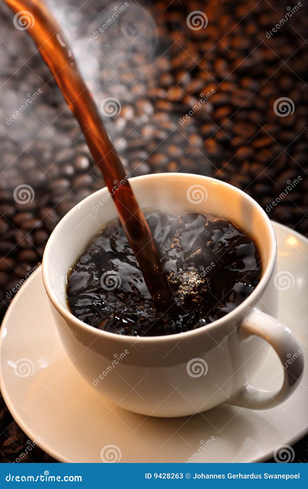 Pouring coffee stock image. Image of drink, full, espresso - 9428263