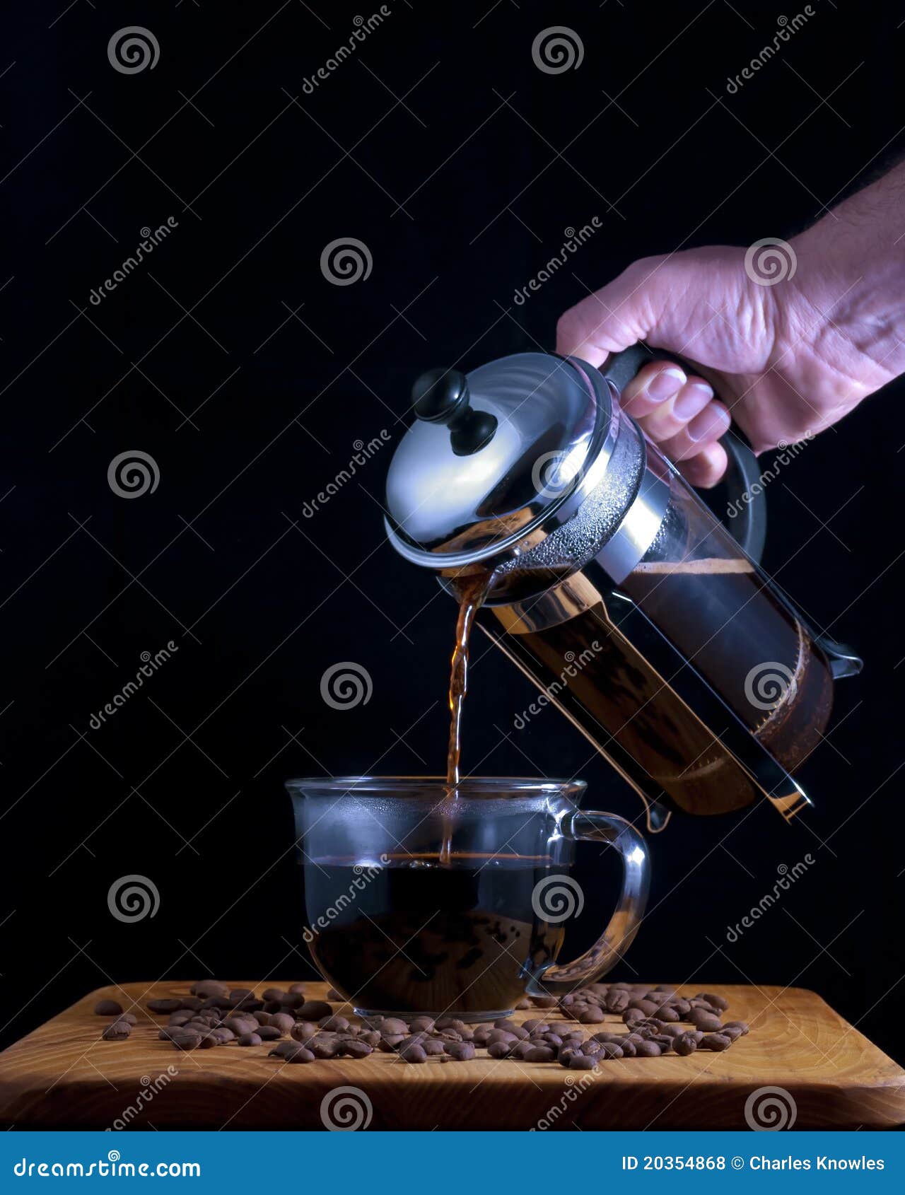 Pouring Coffee from a Coffee Press Stock Photo - Image of black, press ...