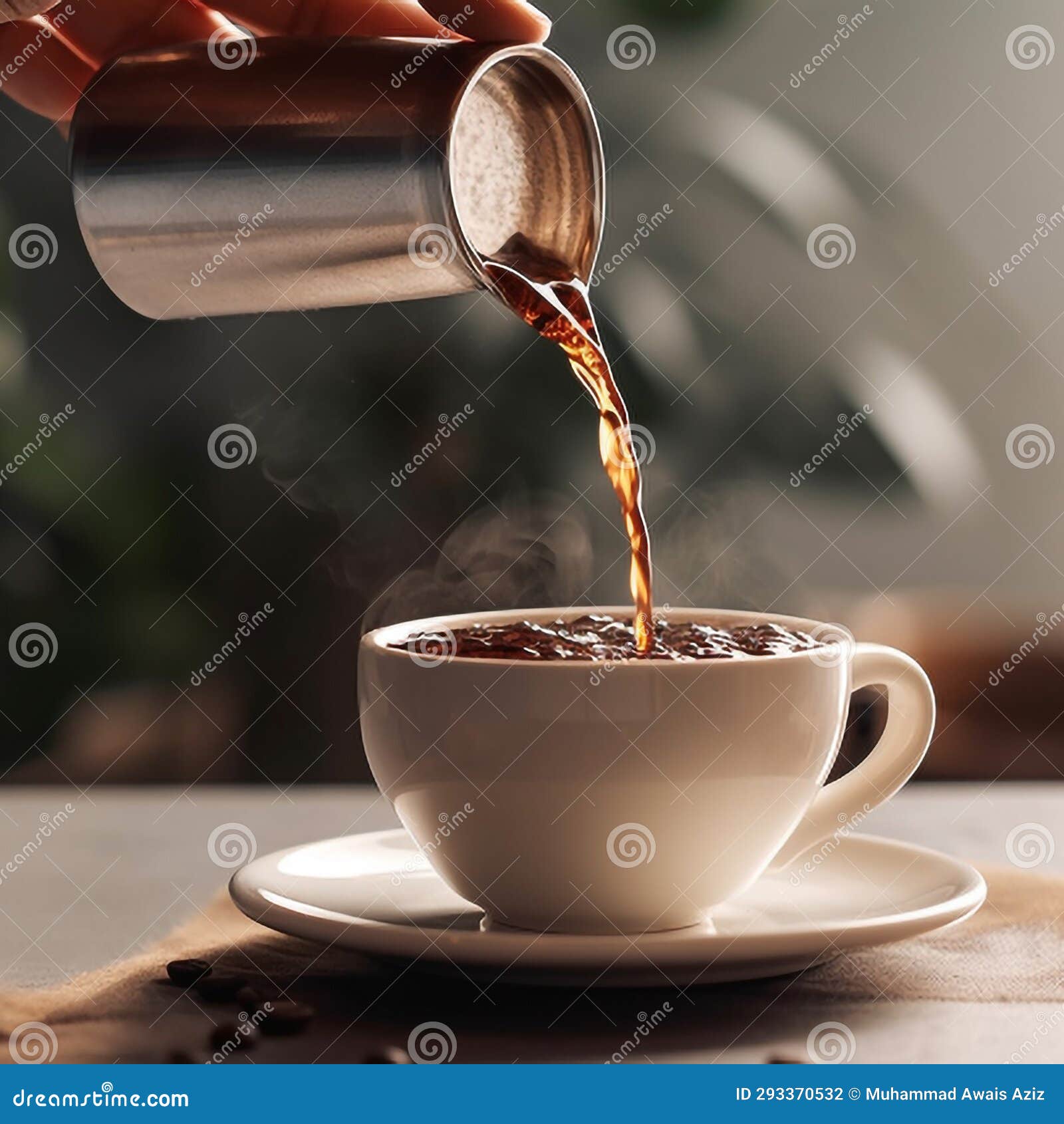 Pouring Coffee into a Cup on a Dark Background Stock Photo - Image of ...