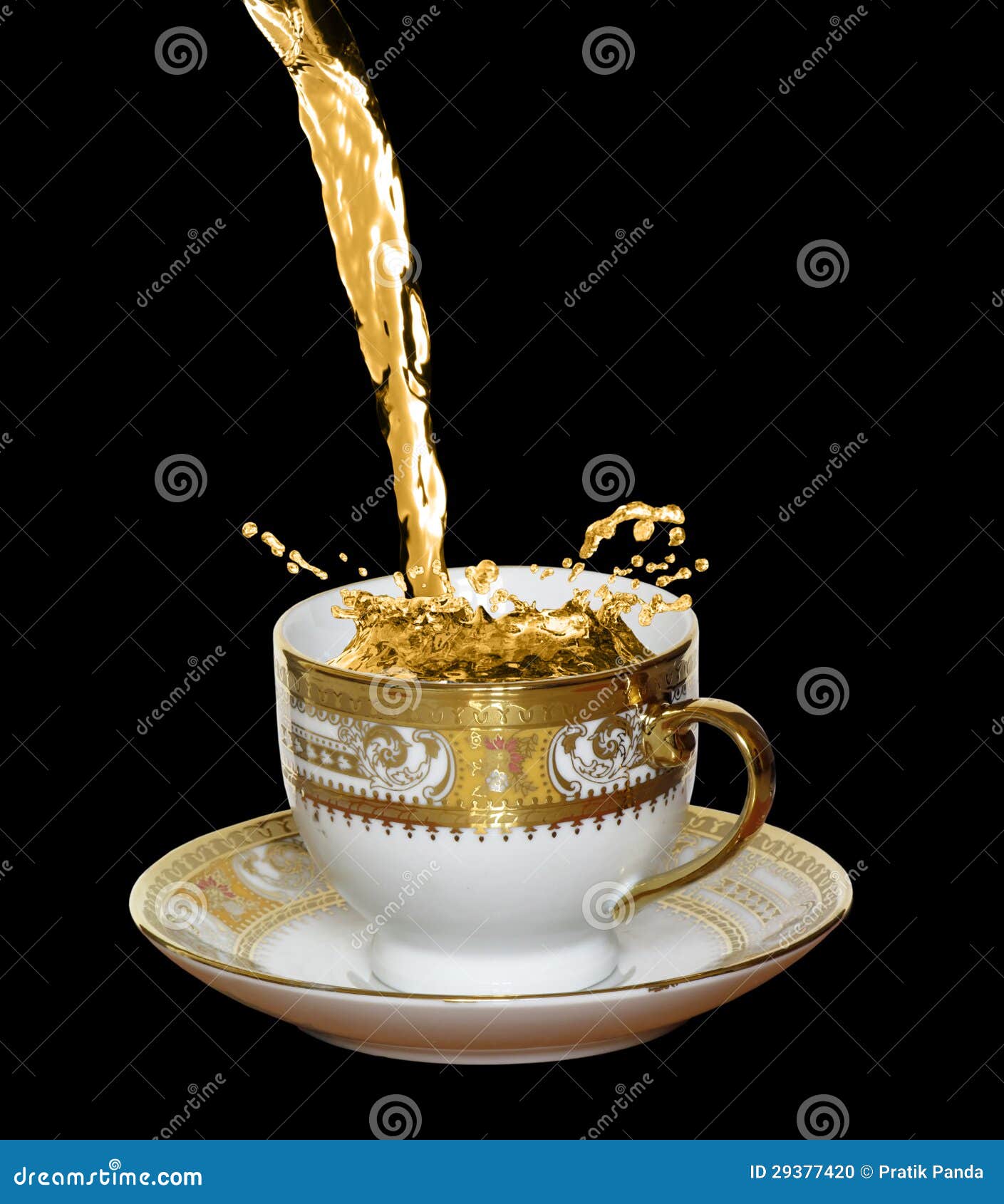 Pouring Coffee in the Cup, Isolated on Black Stock Photo - Image of ...