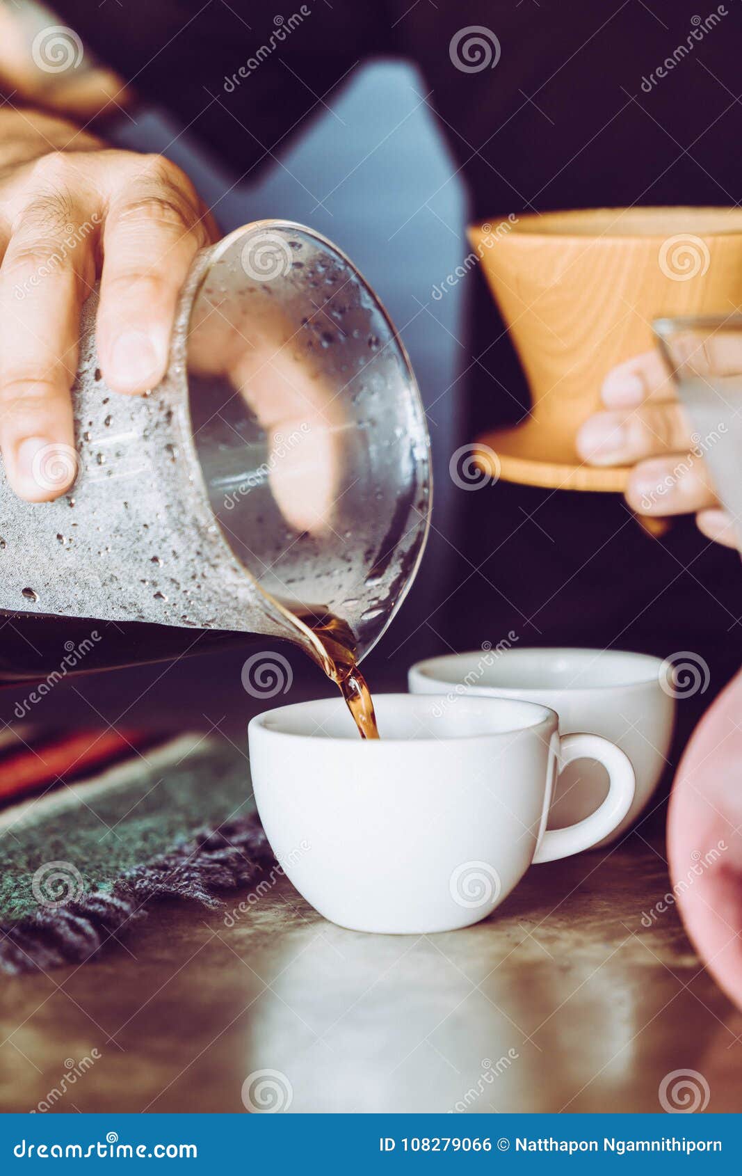 Pouring coffee in cup stock photo. Image of drink, pour - 108279066