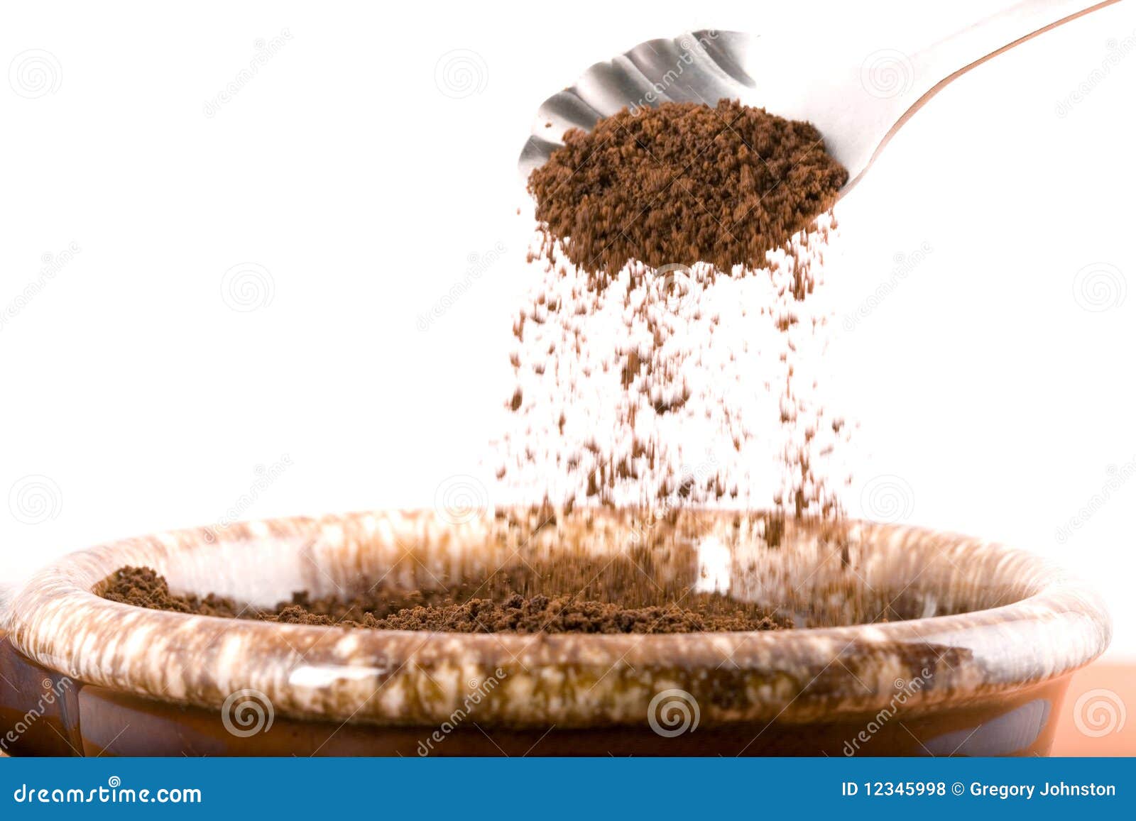 Pouring coffee grounds. stock photo. Image of bean, pour - 12345998