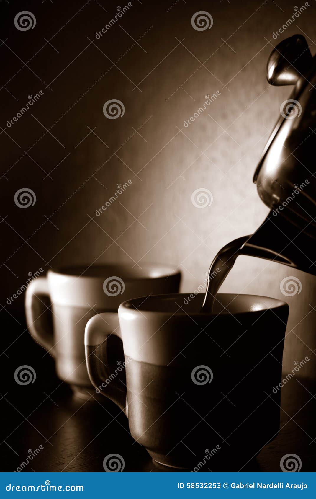 Pouring coffee stock image. Image of cafe, gourmet, pouring - 58532253
