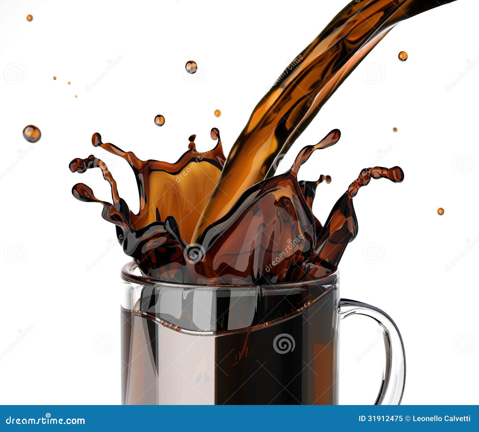 Pouring Of Coffee In A Cup Creating Splash. Stock Image | CartoonDealer ...