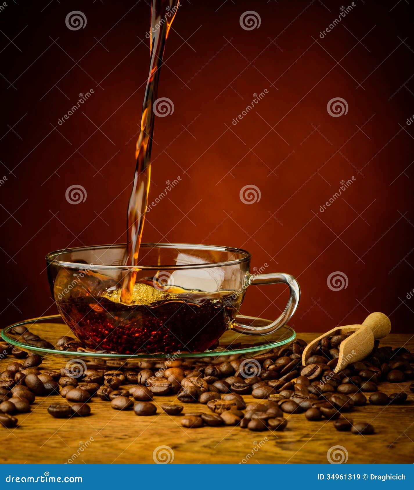 Pouring coffee stock image. Image of drink, still, cafe - 34961319