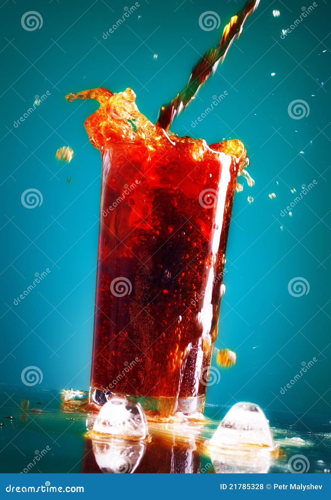 Pouring Cola stock photo. Image of refresh, cube, droplets - 21785328