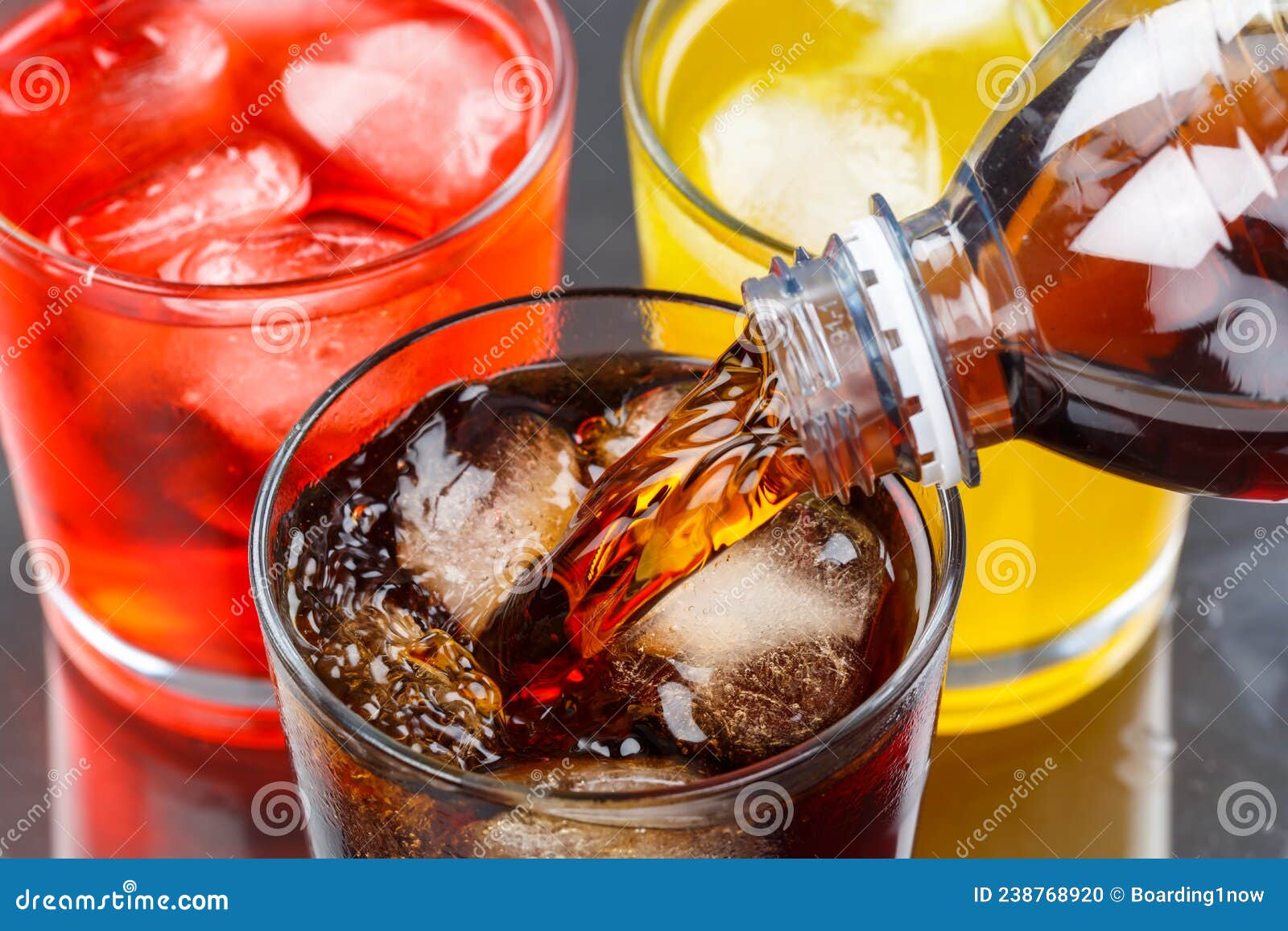 Pouring Cola Drink Drinks Lemonade Softdrinks in a Glass Stock Photo ...