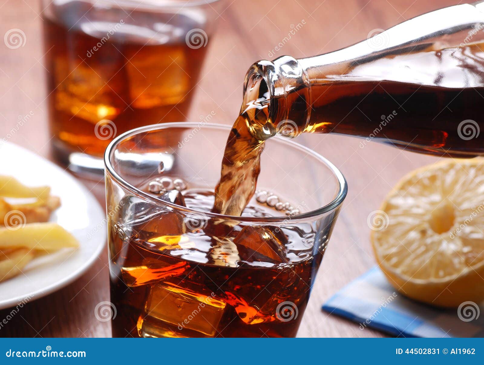 Pouring cola in glass stock image. Image of bottle, alcohol - 44502831