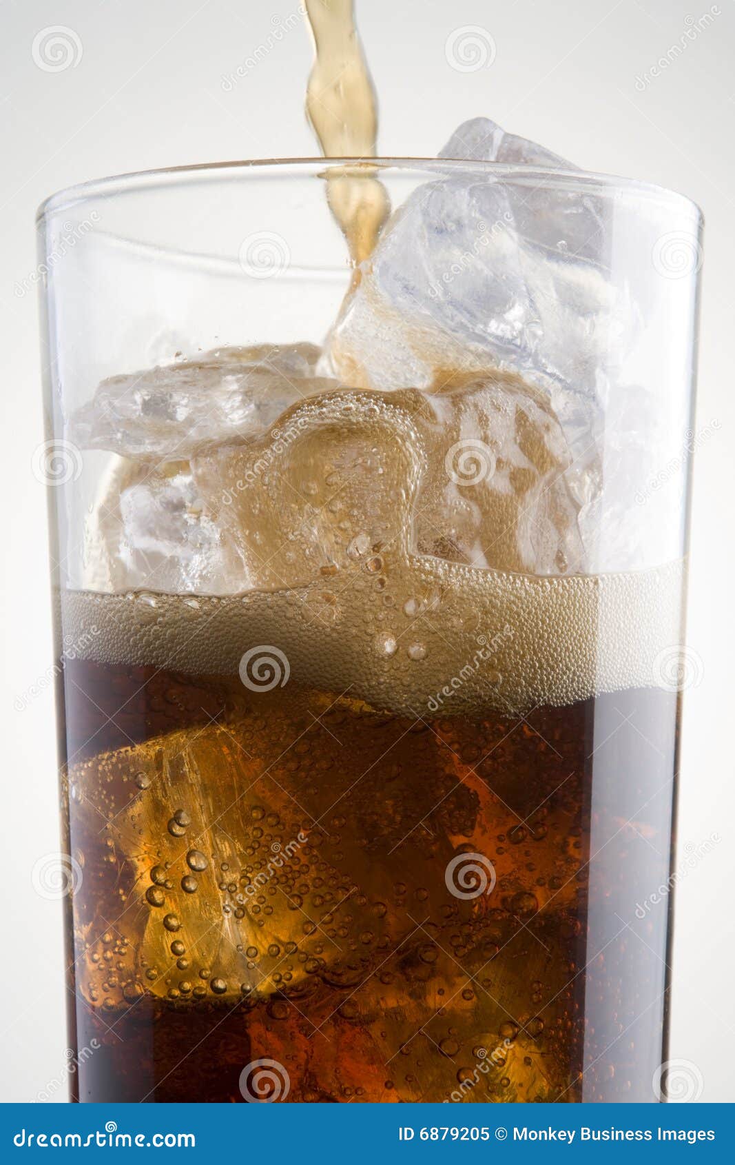 Pouring Cola into a Glass of Ice Stock Image - Image of cold, shot: 6879205