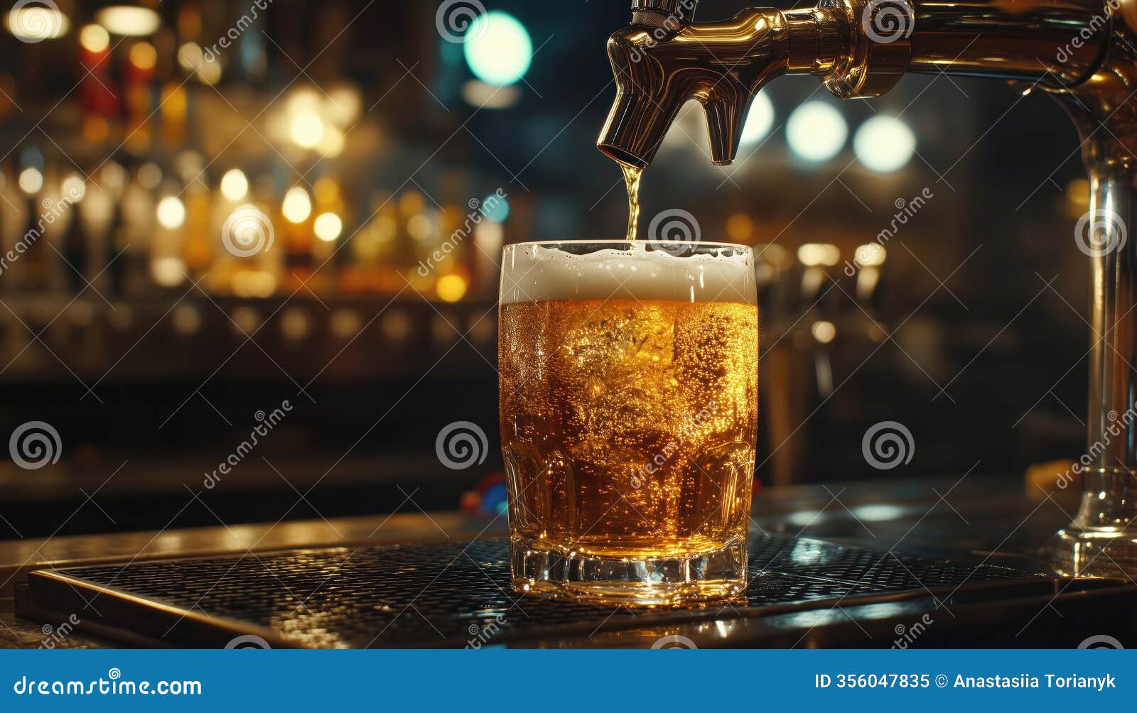 Pouring Cold Foamy Beer In A Glass On A Black Background Stock Photo ...