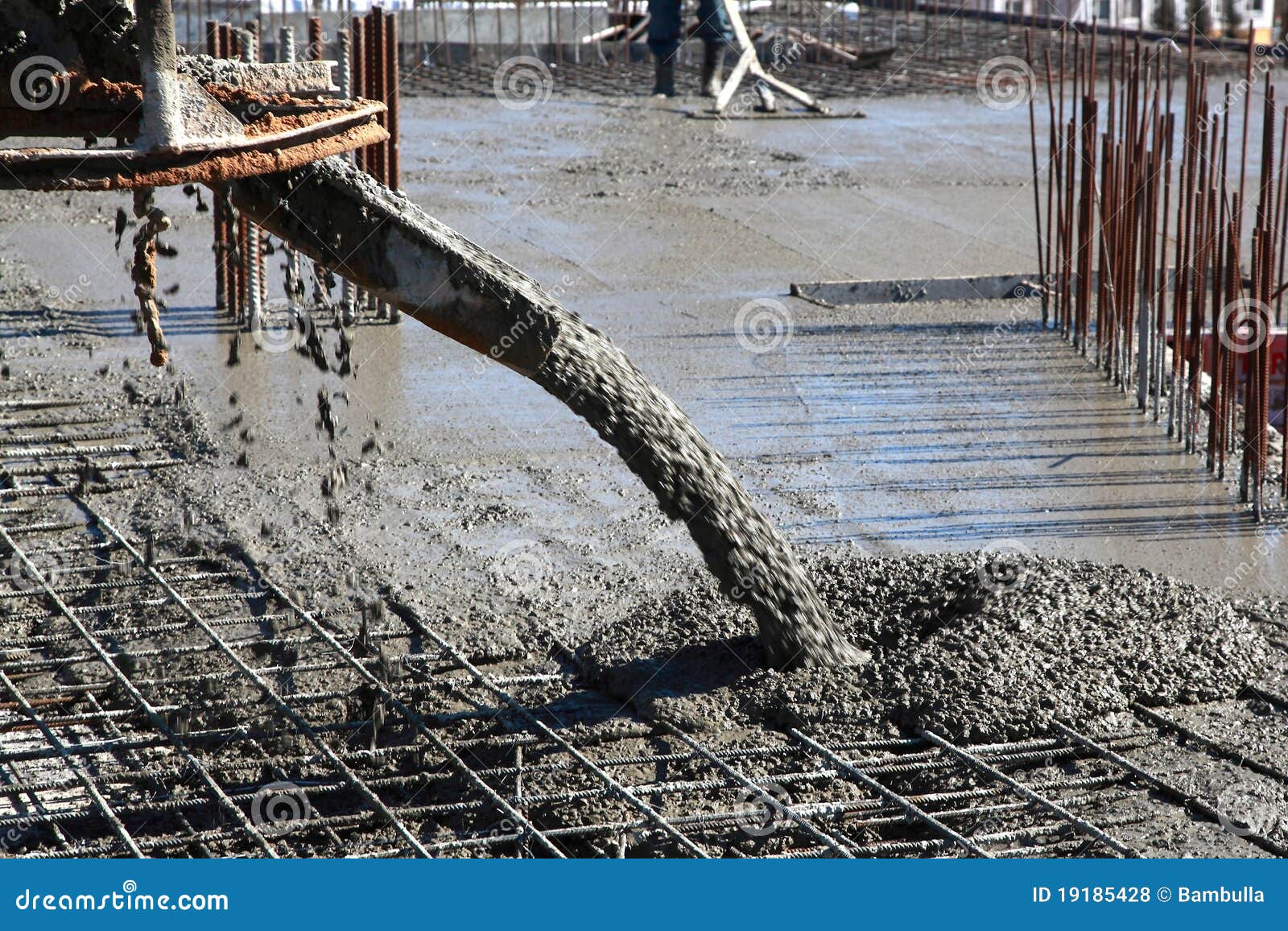 Pouring Concrete stock photo. Image of rebar, concrete - 19185428