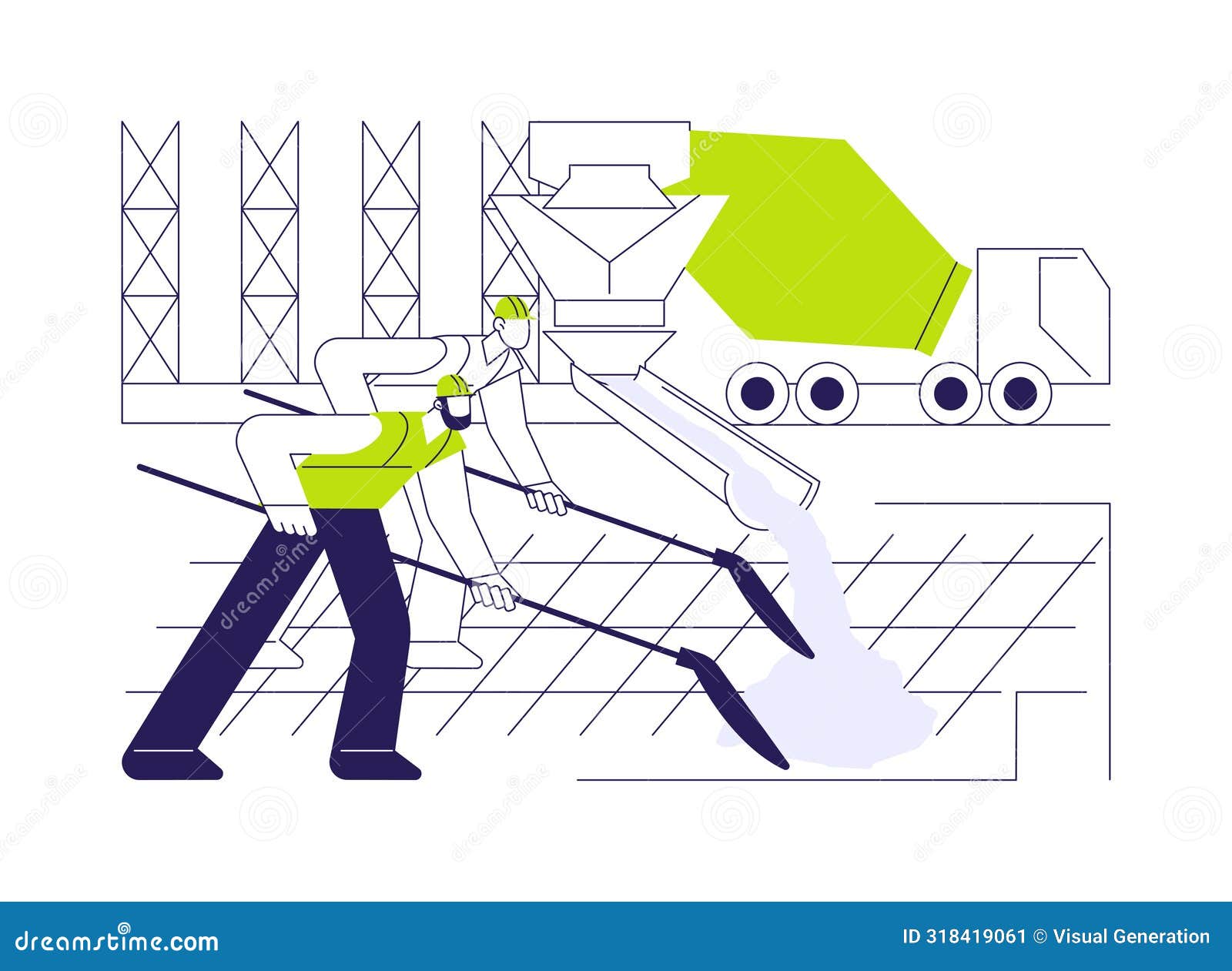 Pouring Concrete Abstract Concept Vector Illustration. Stock ...