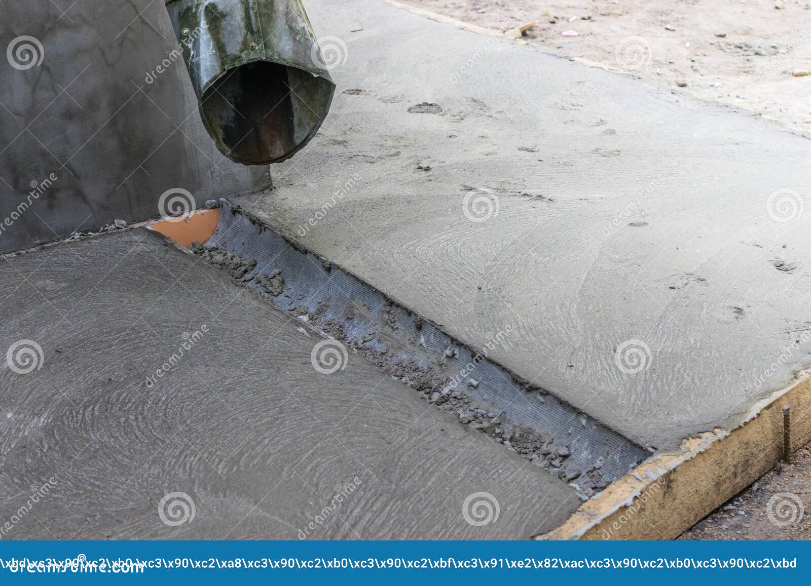 Pouring the Concrete Base of the House. Formwork Home Construction ...
