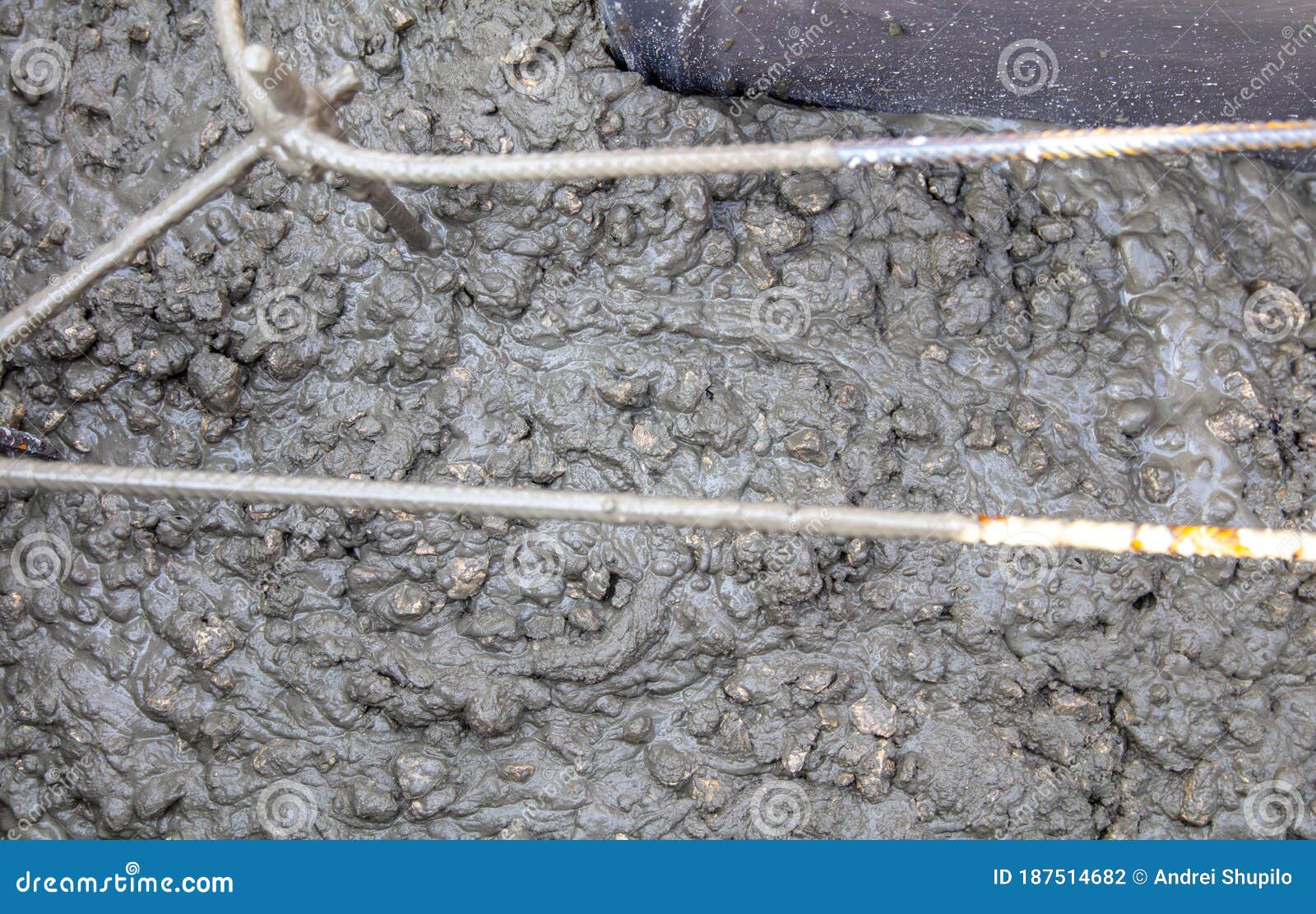 Pouring Concrete into the Foundation at a Construction Site Stock Photo ...