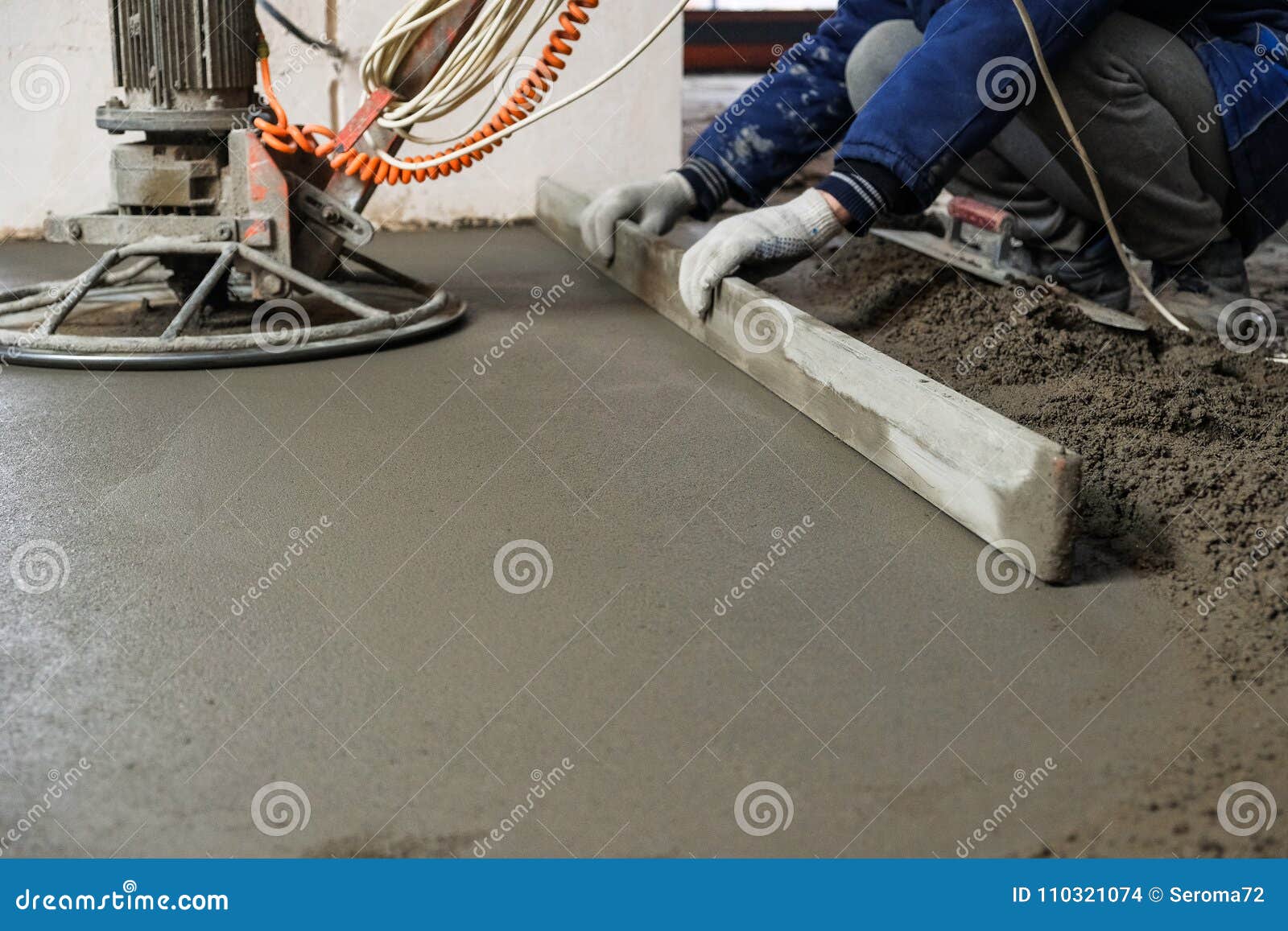 Pouring concrete slab stock photo. Image of street, urban - 110321074