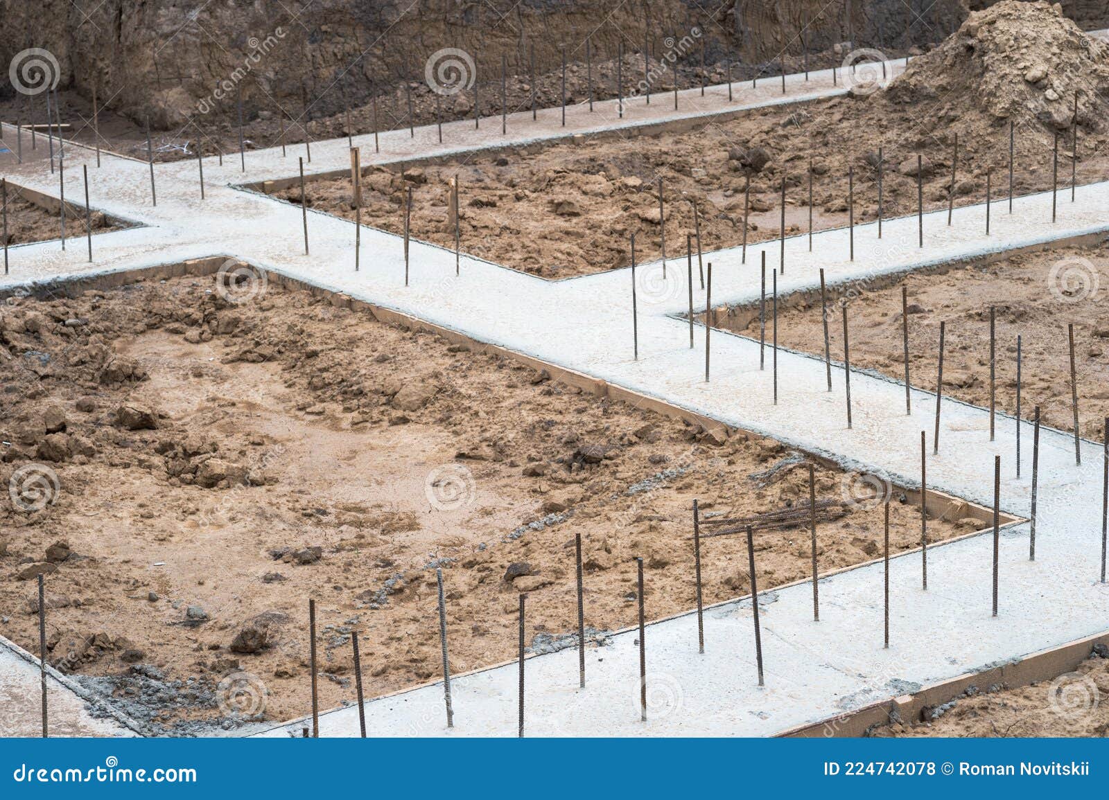 Pouring a Concrete Solution of the Foundation of the Construction of a ...