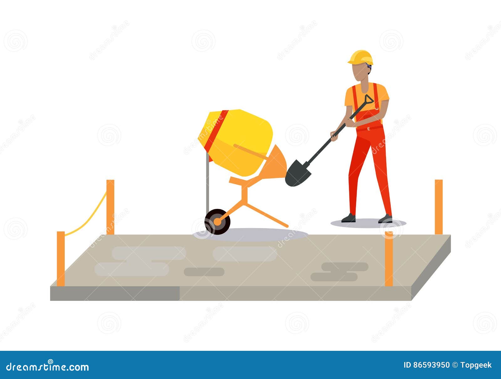Pouring Concrete Web Banner. Modern Building. Stock Vector ...