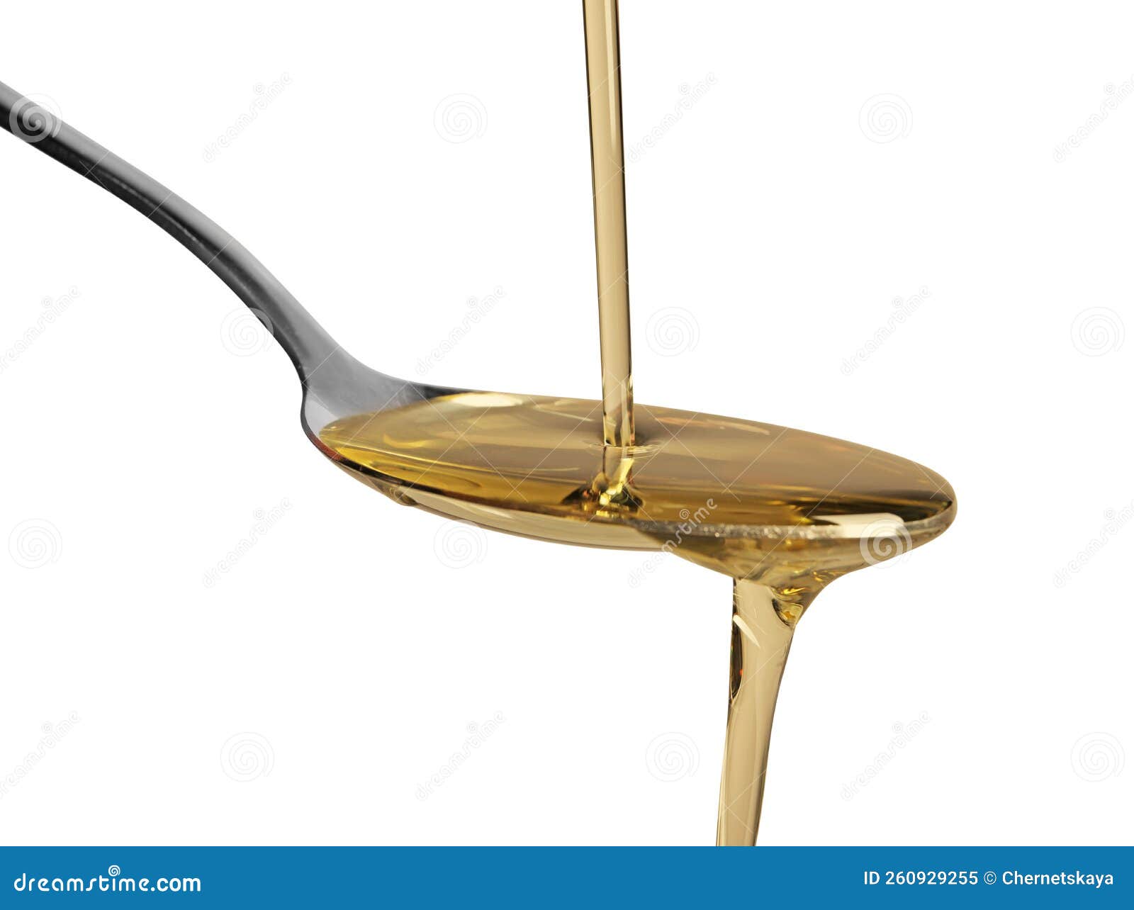 Pouring Cooking Oil into Spoon on White Background Stock Image - Image ...