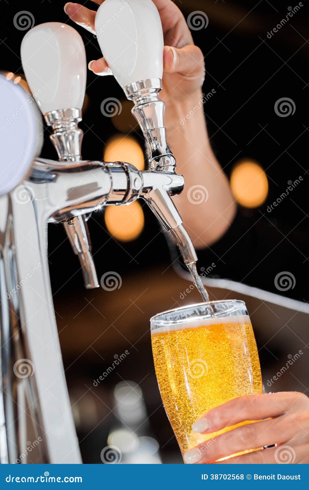 Beer Pouring From Tap