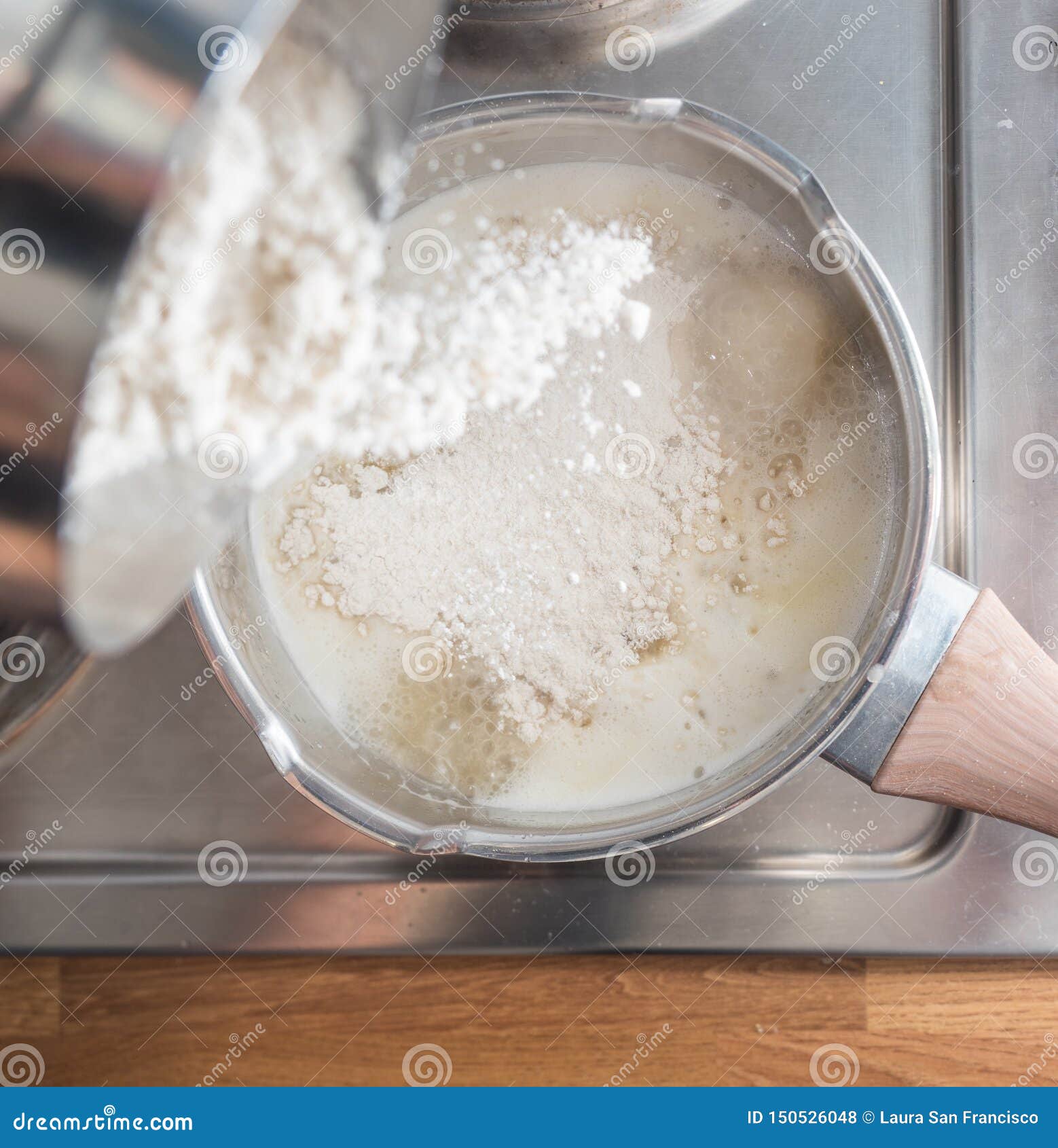 Pouring Flour from Above. Baking Mix Stock Photo - Image of grain, diet ...