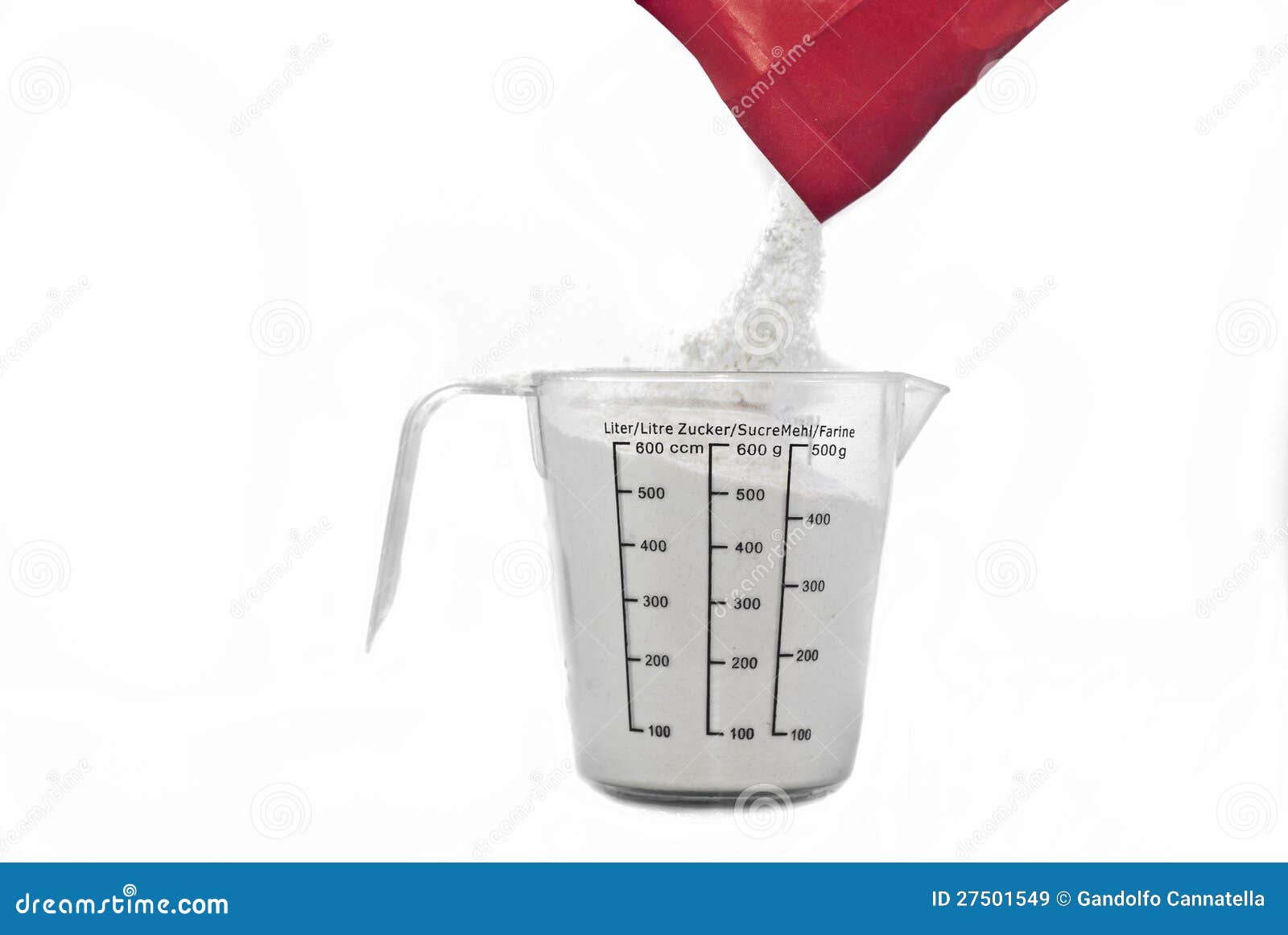 Pouring Flour on Kitchen Measuring Cup Stock Image - Image of delicious ...