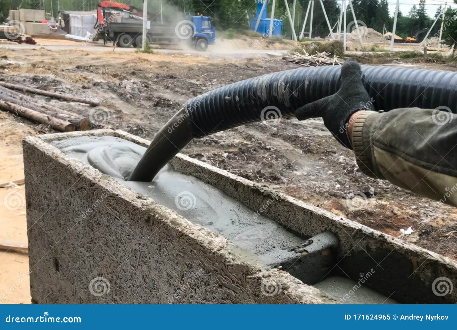 Pouring Foam into Formwork To Create Walls Stock Image - Image of ...