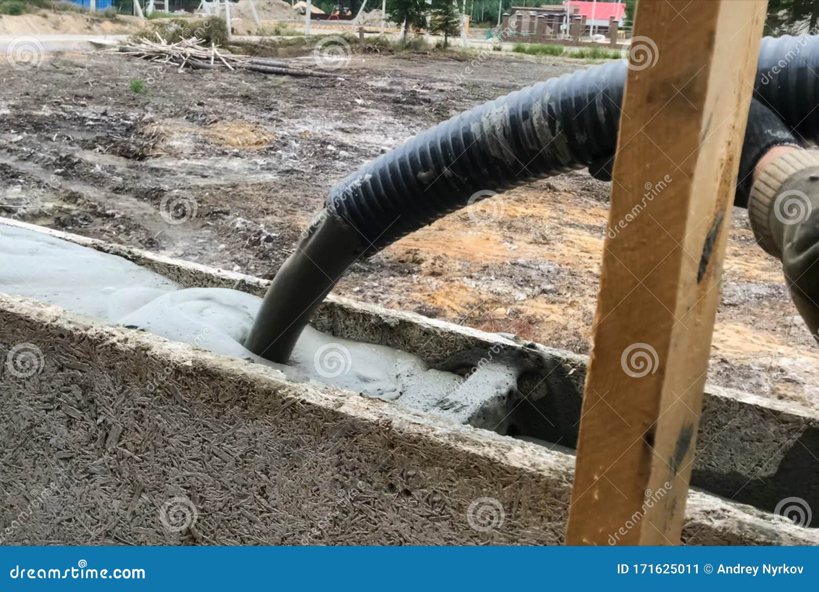 Pouring Foam into Formwork To Create Walls Stock Image - Image of home ...
