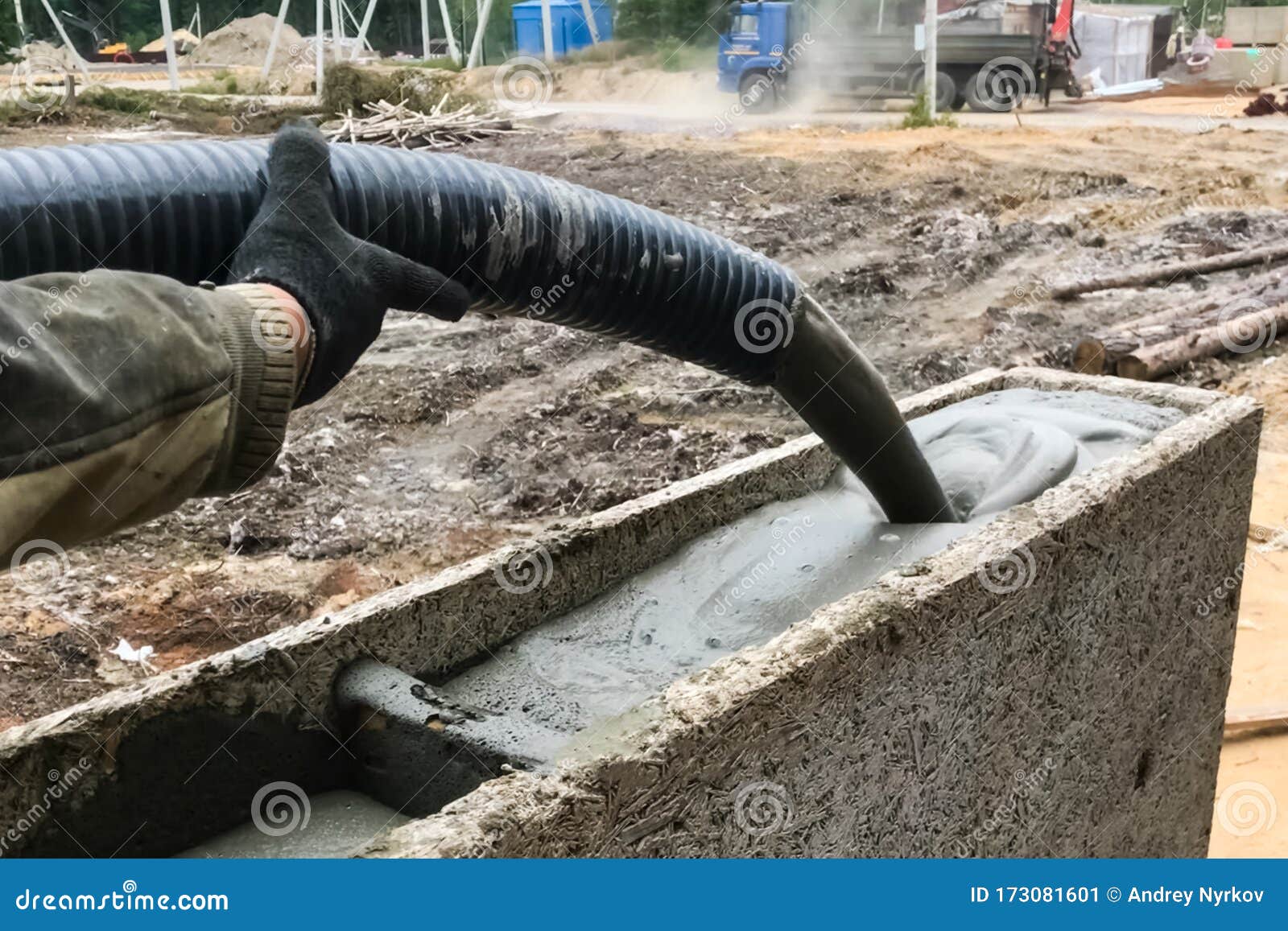 Pouring Foam into Formwork To Create Walls Stock Image - Image of ...