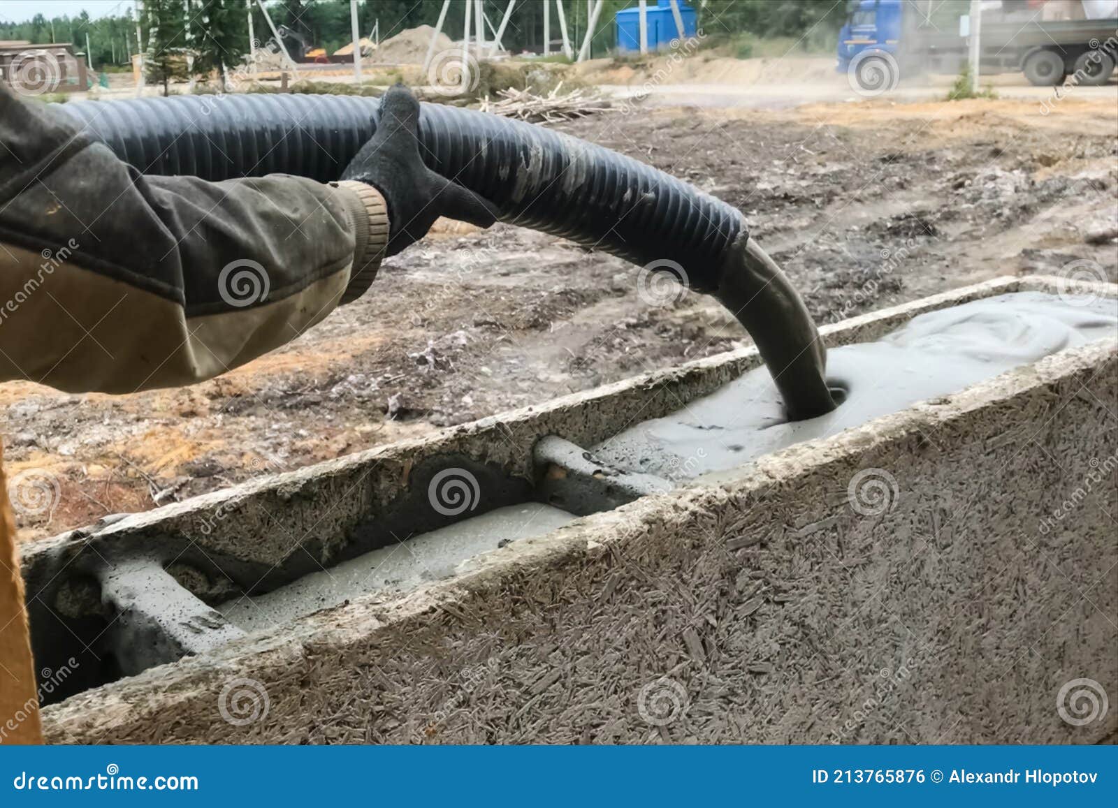 Pouring Foam into Formwork To Create Walls Stock Photo - Image of ...