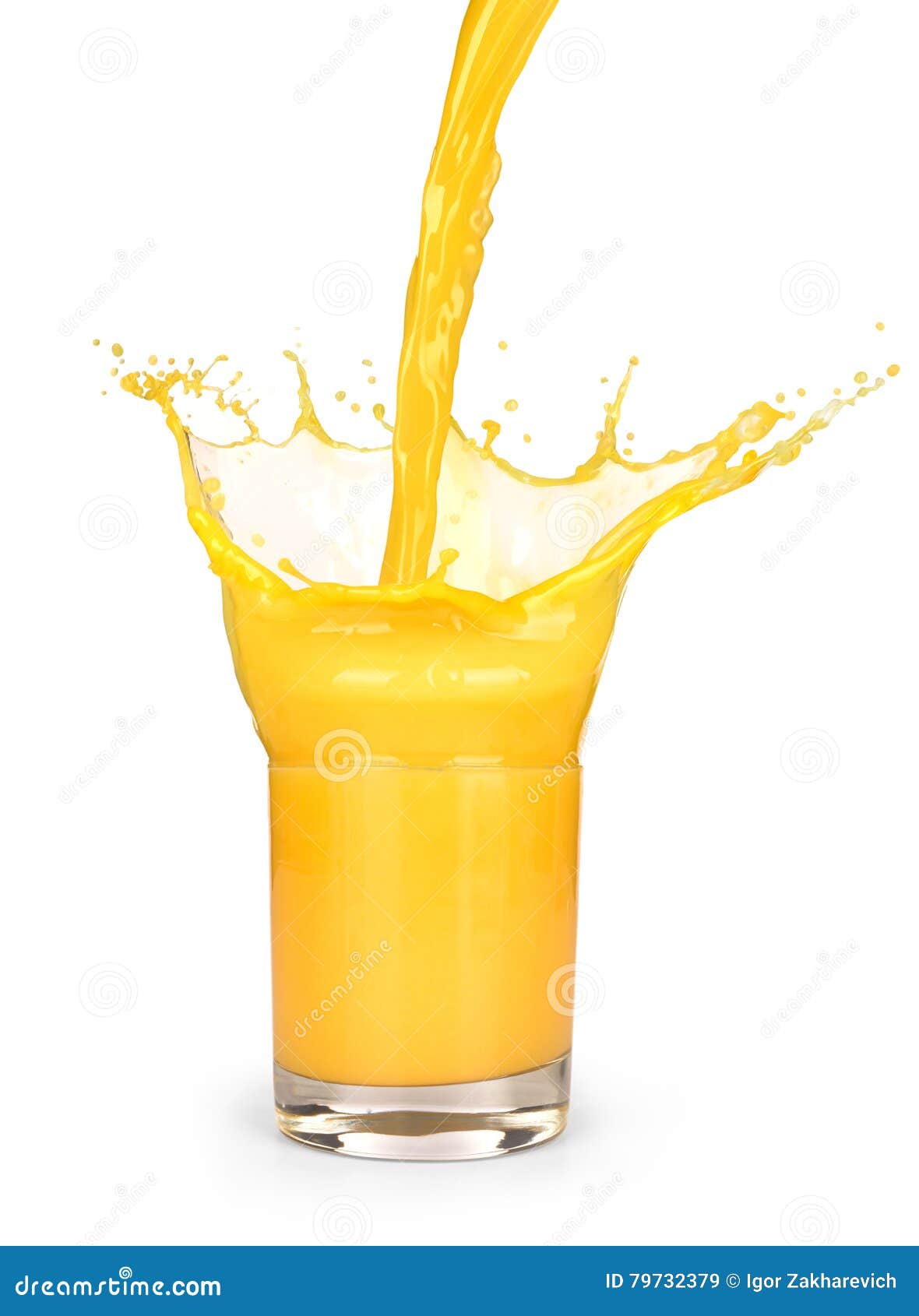 Pouring a Glass of Orange Juice Creating Splash Stock Image - Image of ...