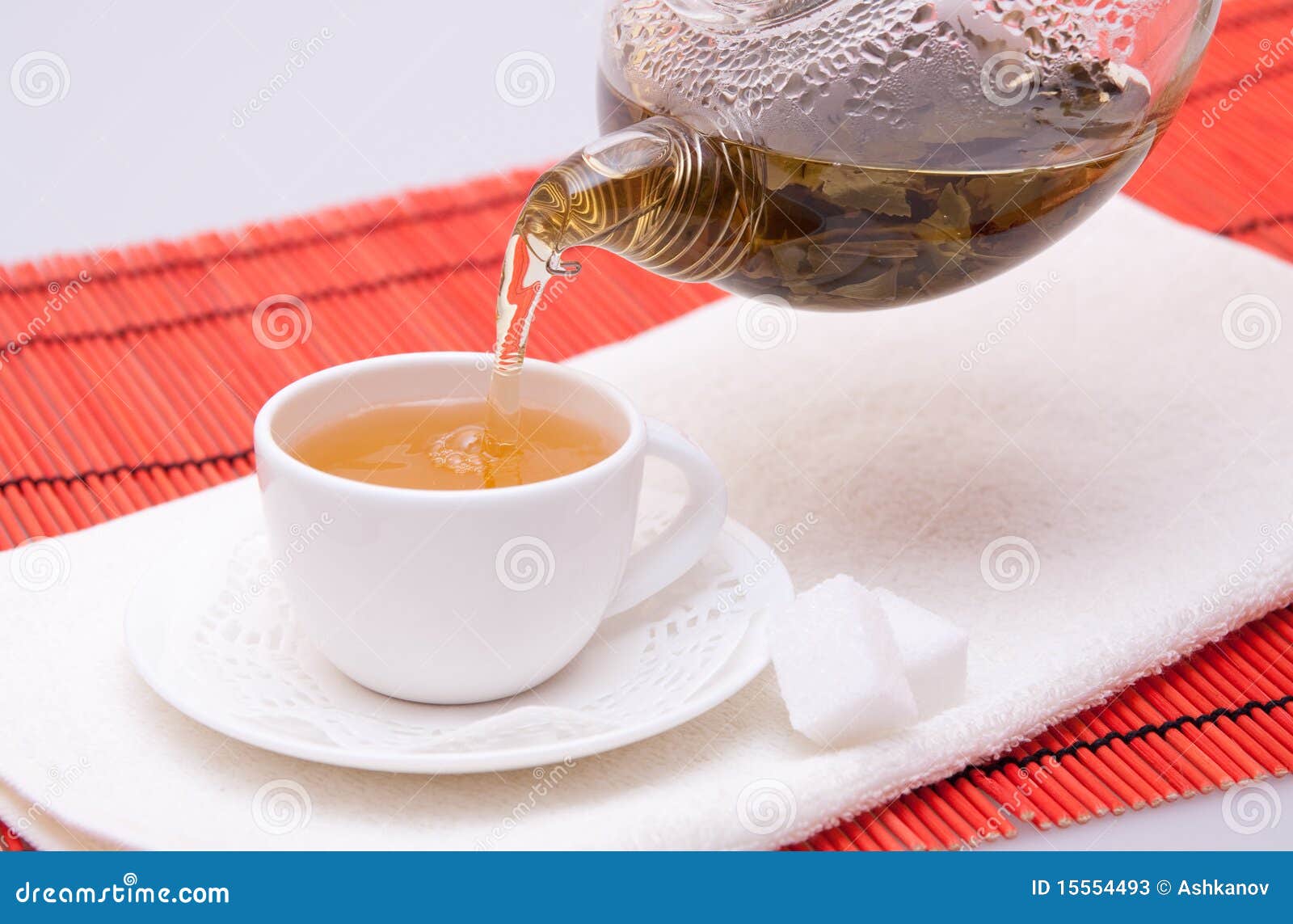 Pouring Green Tea stock image. Image of transparent, full - 15554493