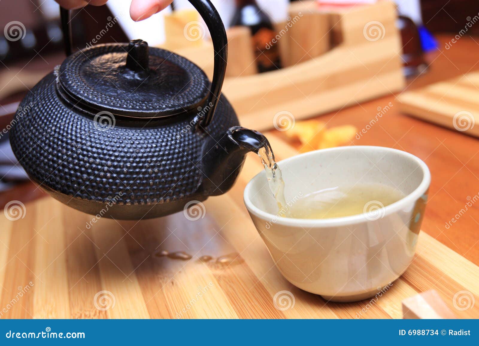 Pouring green tea stock photo. Image of drink, traditional - 6988734