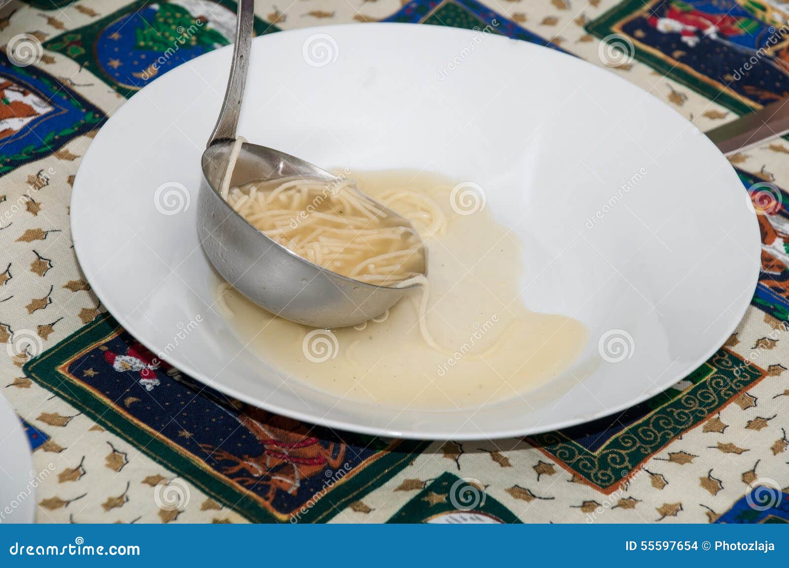 Pouring Homemade Soup in the Plate Stock Photo - Image of noodle ...