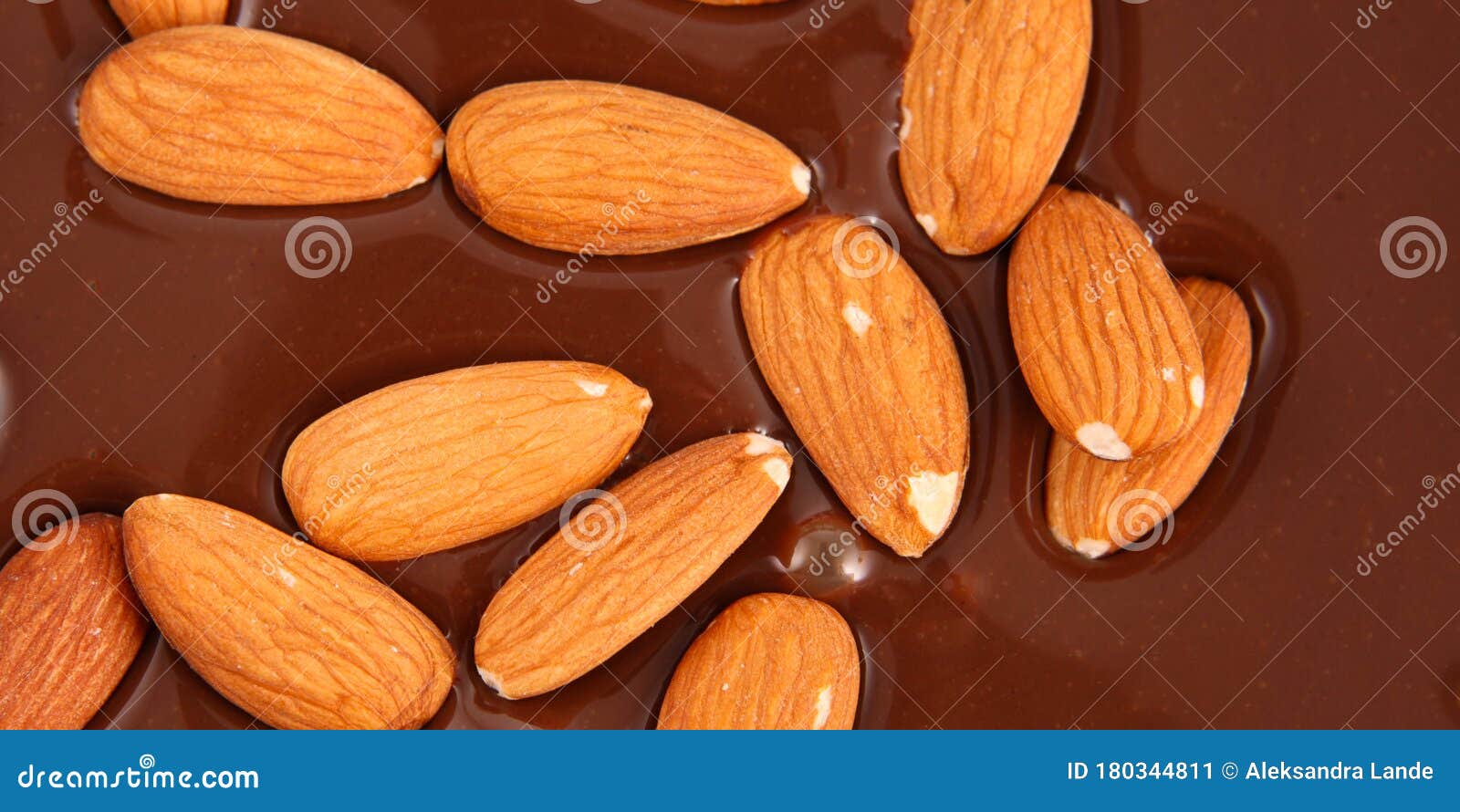 Hot Melted Chocolate and Almond Nuts Stock Image - Image of movement ...